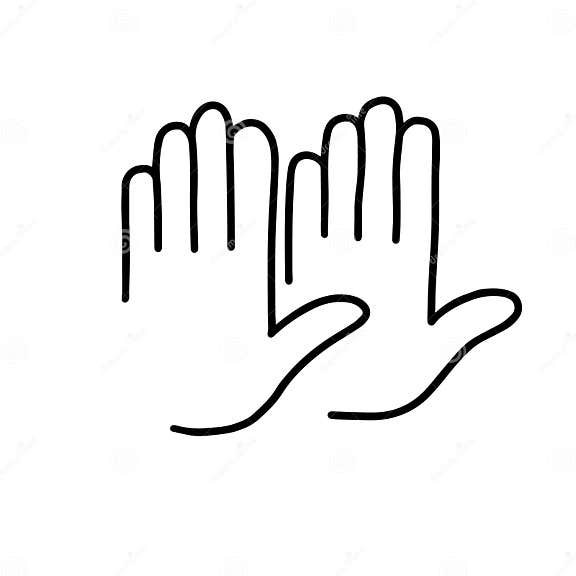 Open Hands. Vector Outline Drawing Stock Vector - Illustration of ...