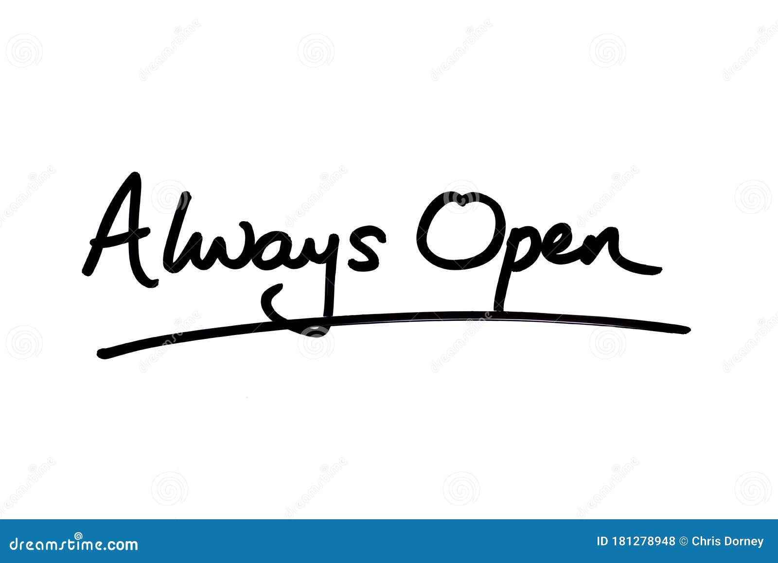 Always Open stock illustration. Illustration of business - 181278948