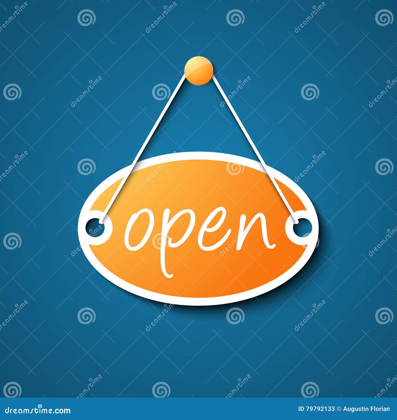 Open hanging sign stock vector. Illustration of clean - 79792133