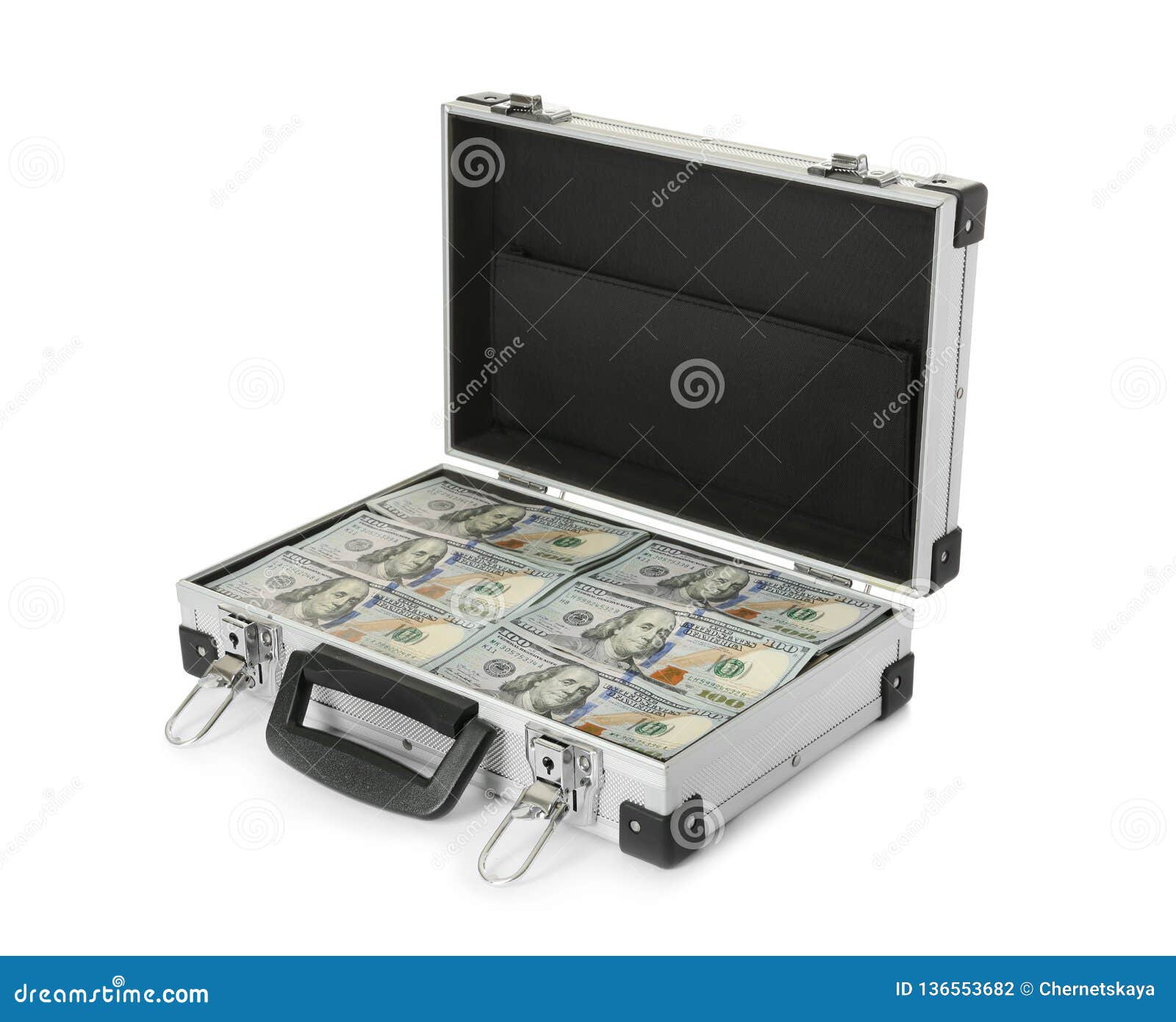 Open Hard Case Full Of Money Stock Photo - Image of currency, earning ...