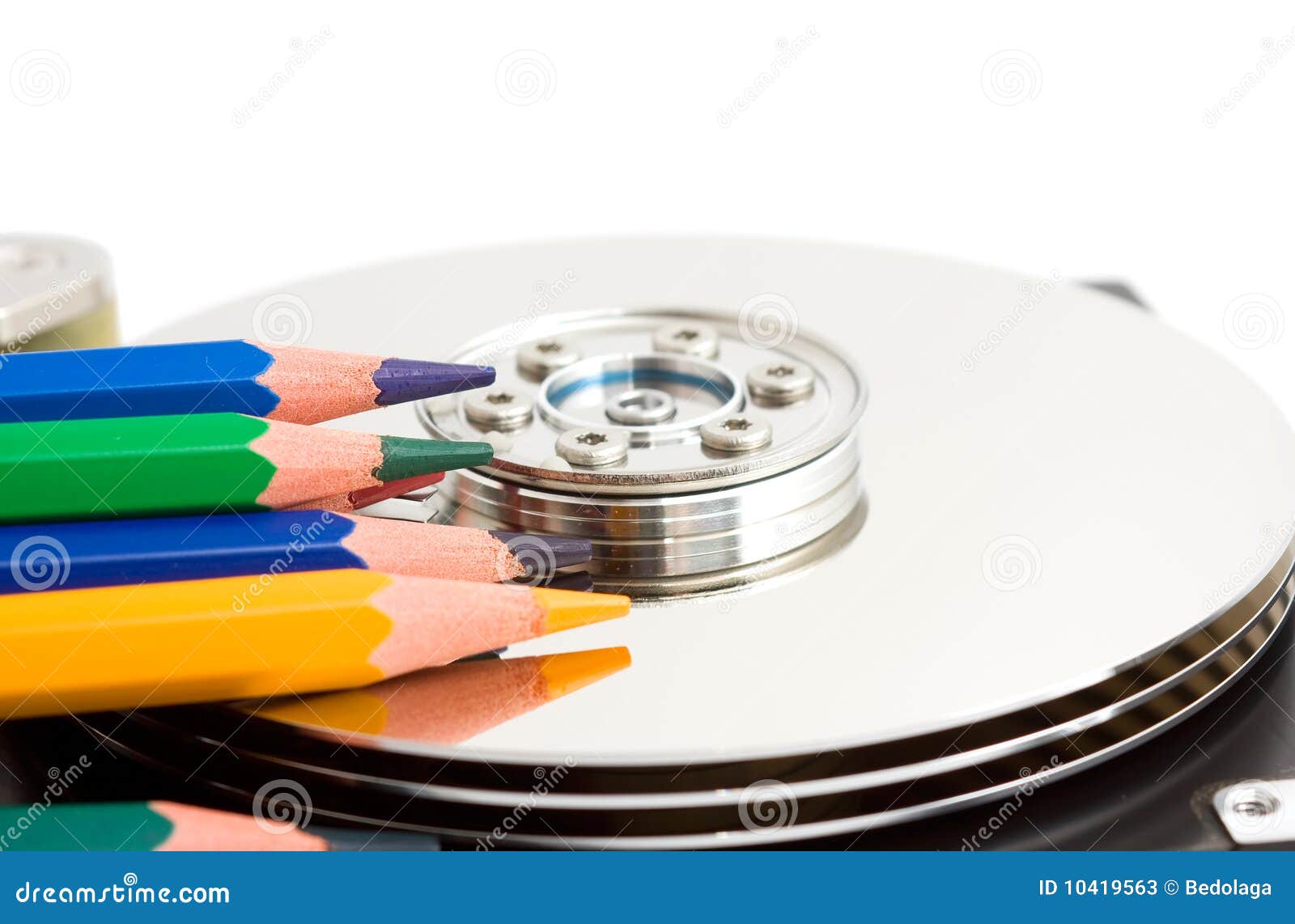 Open hard disk drive stock image. Image of closeup, digital - 10419563