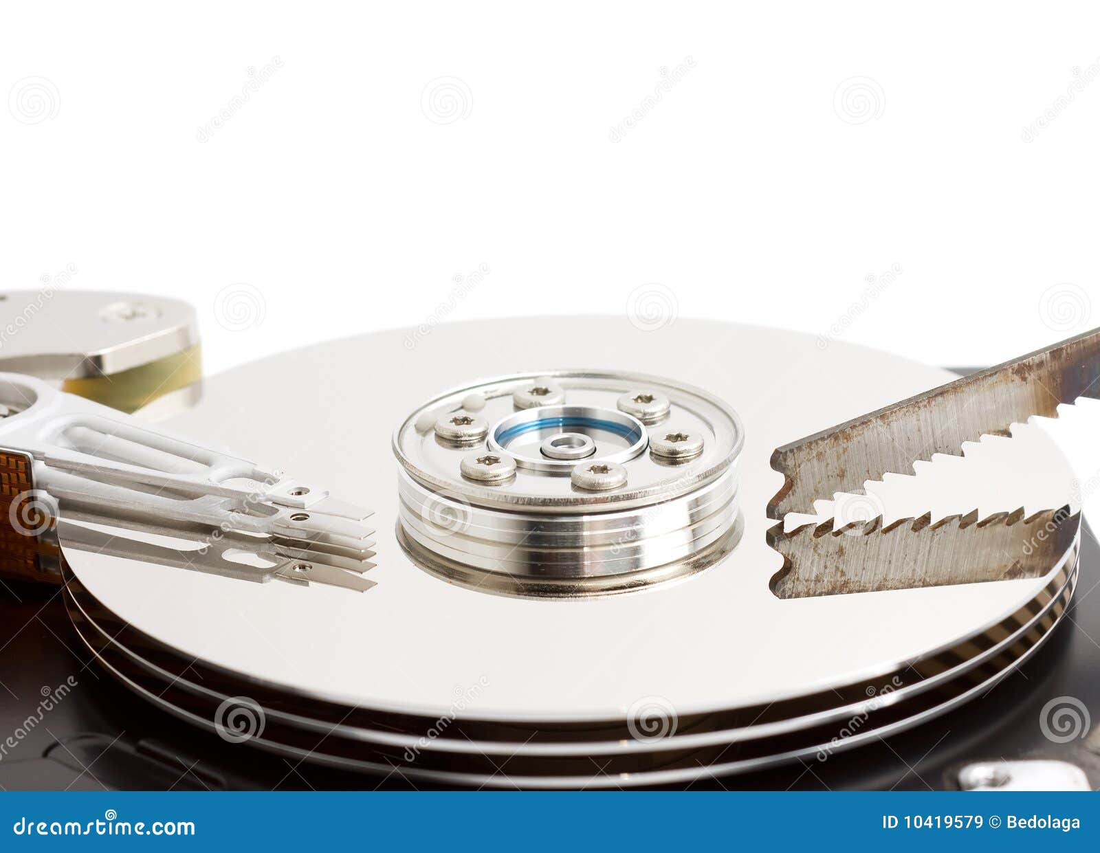 Open hard disk drive stock image. Image of electronics - 10419579