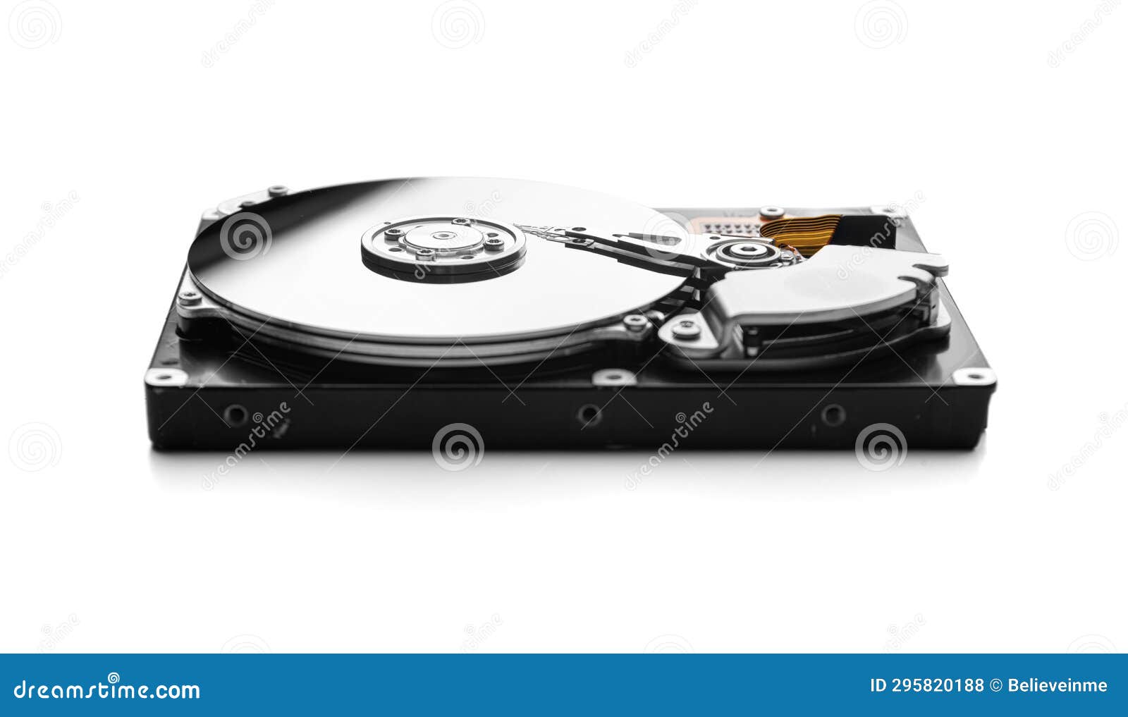 Open hard disk drive. stock photo. Image of server, head - 295820188