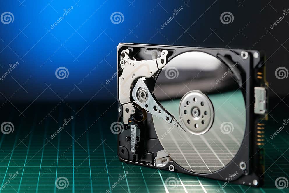 Open Hard Disk Drive. the Concept of Data Storage. Data Array Stock ...
