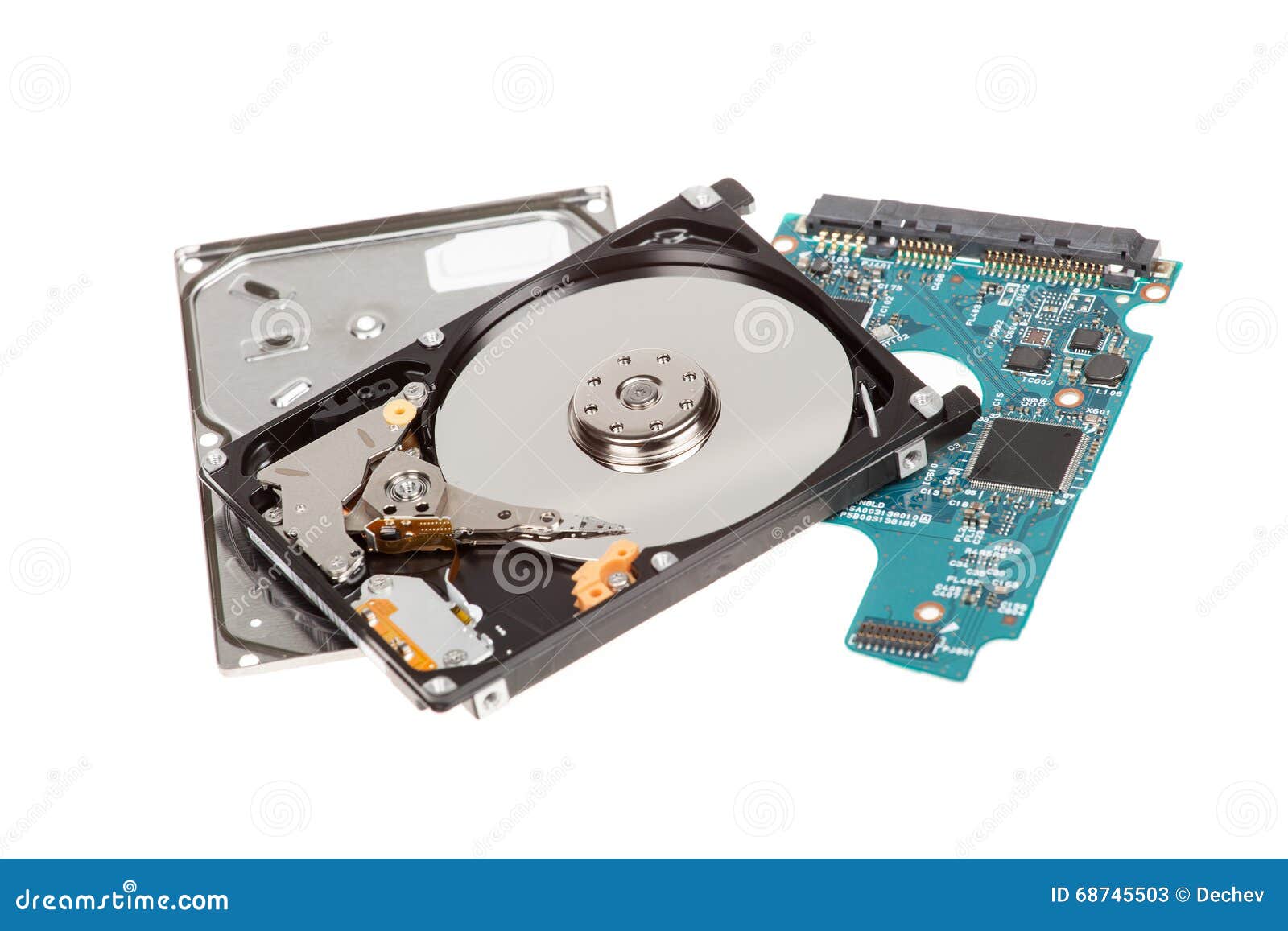 Open Hard Disk Drive. HDD Isolated on White Background Stock Image ...