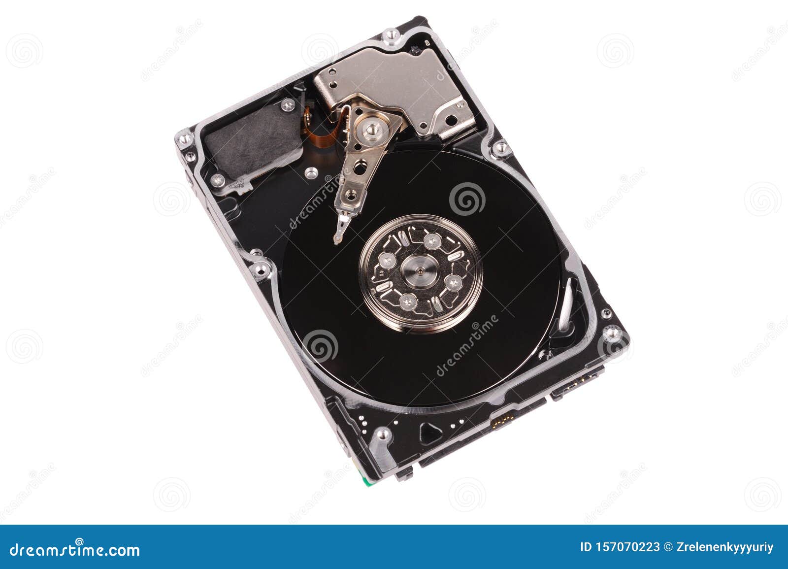 Opened Hard Disk Drive Isolated on White Background Stock Image - Image ...
