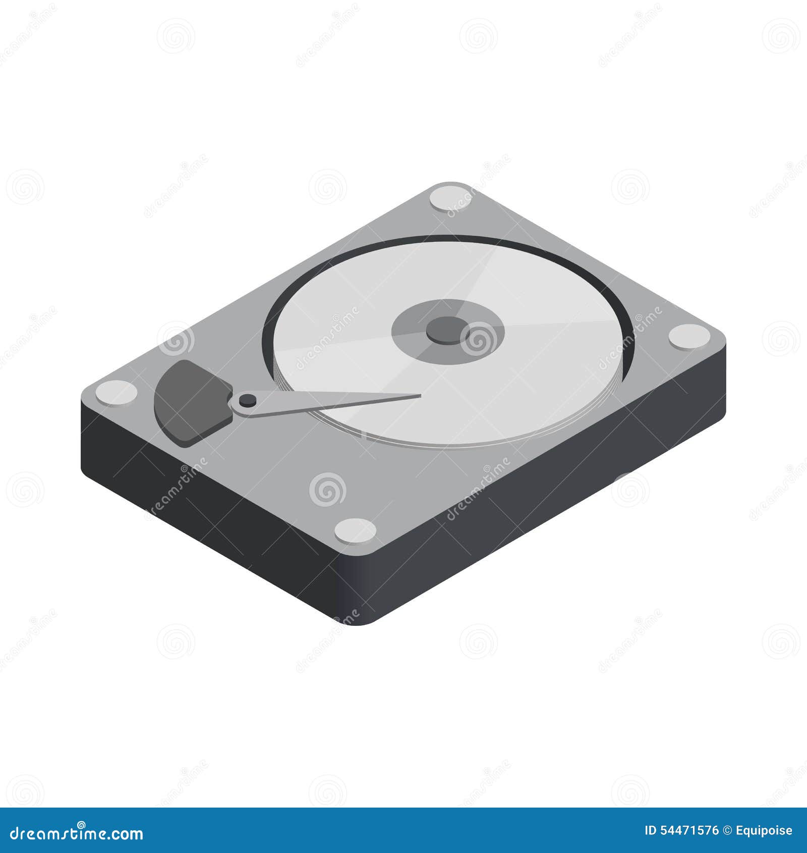 Open Hard Disk Drive Isometric Design Stock Illustration - Illustration ...