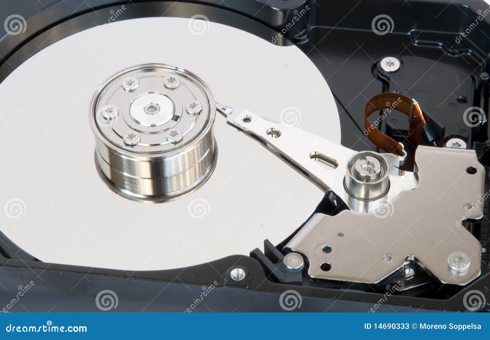 Open hard disk (HD) stock image. Image of head, device - 14690333