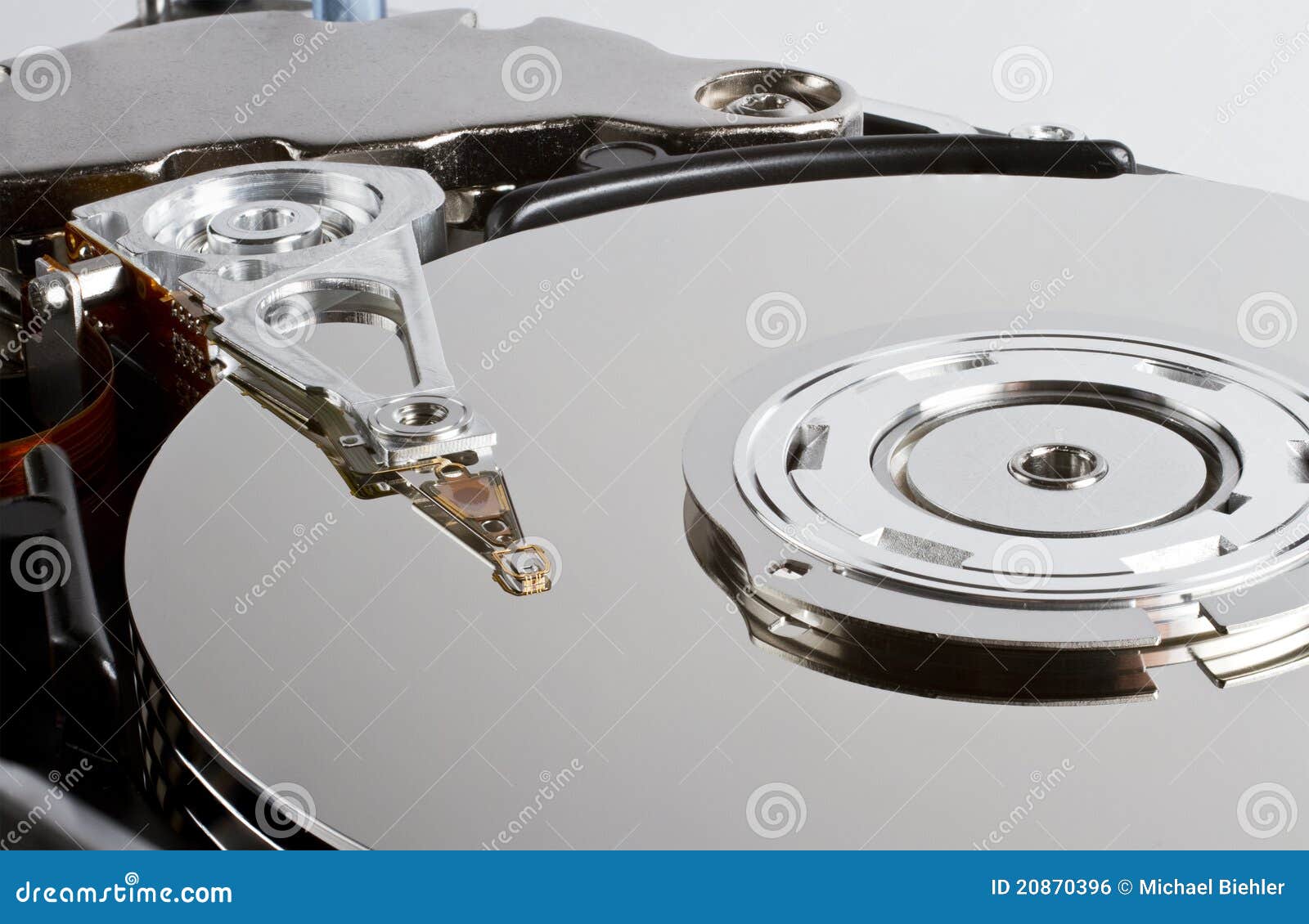 Open hard drive stock photo. Image of spinning, macro - 20870396