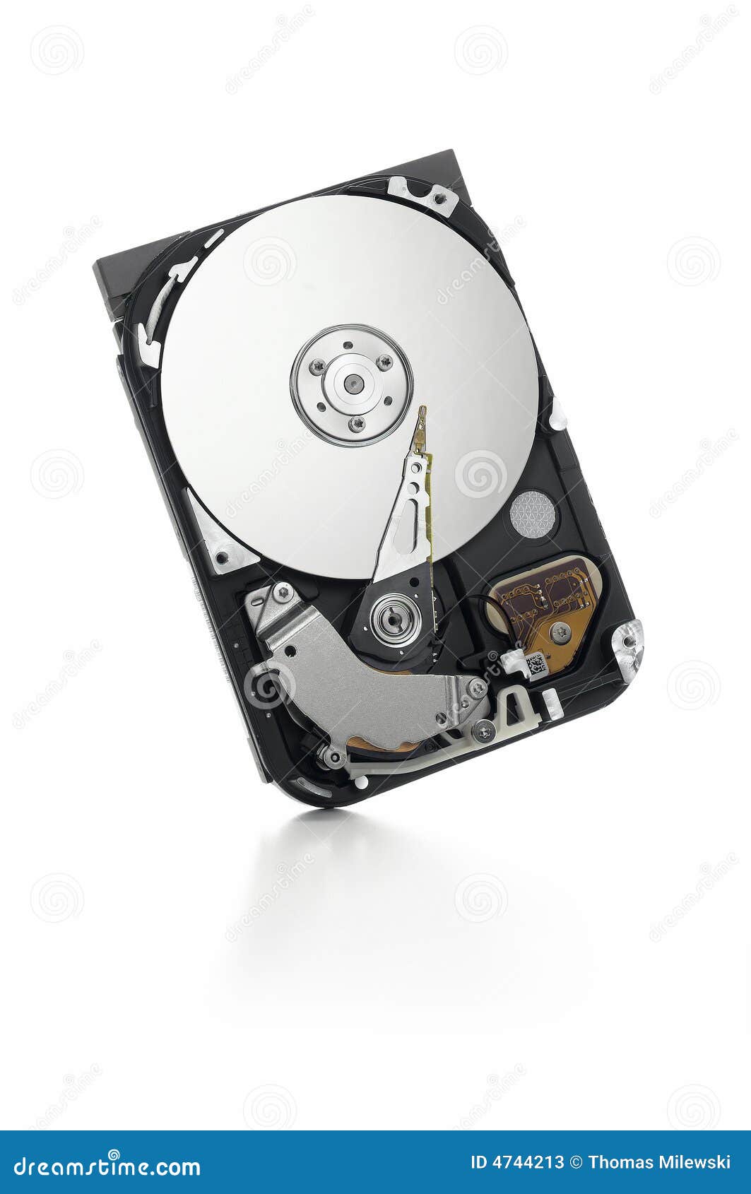 Open Hard Drive Standing on White Stock Image - Image of writing, open ...