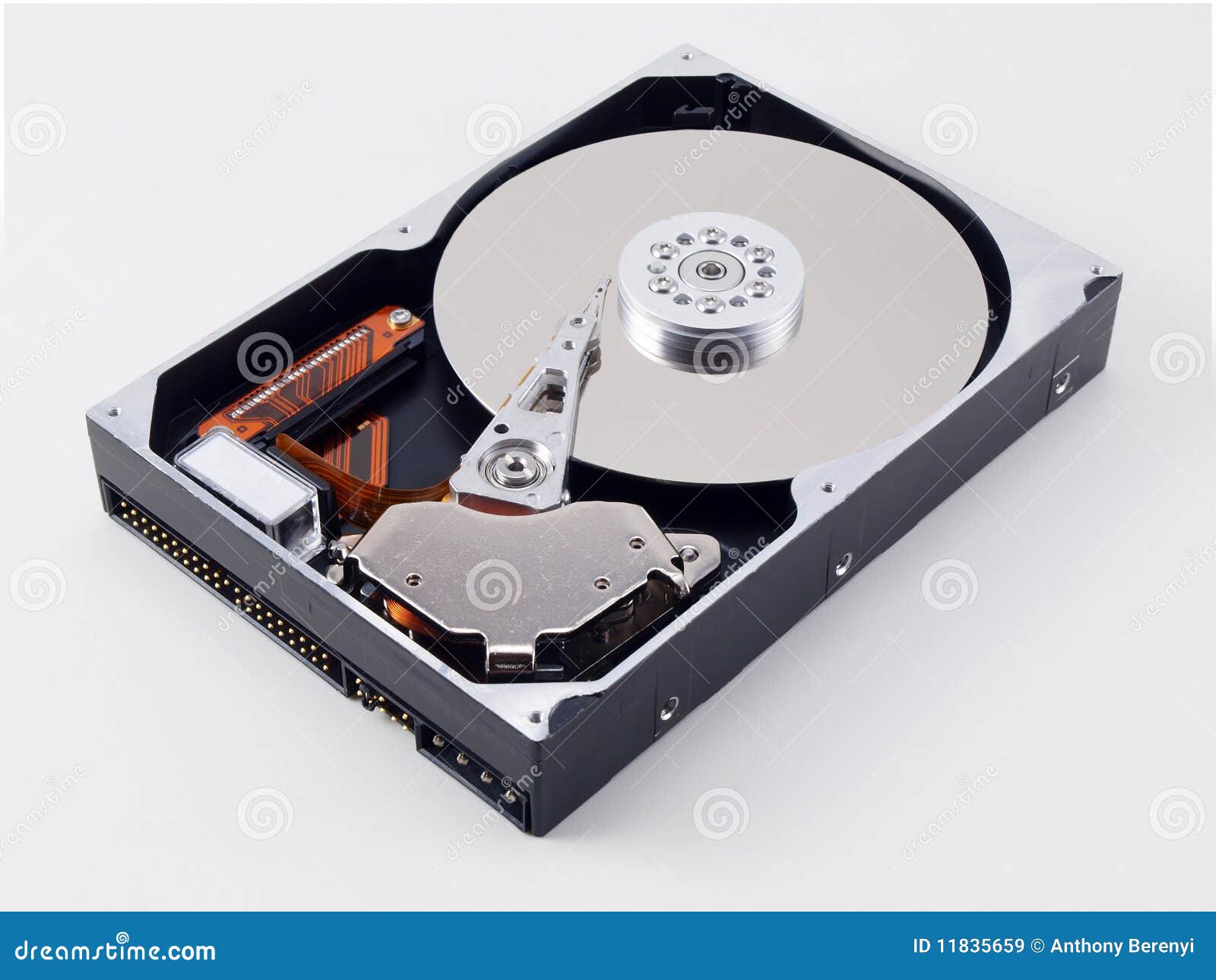 Open Hard Drive in Top Angle View Stock Image - Image of disc, macro ...