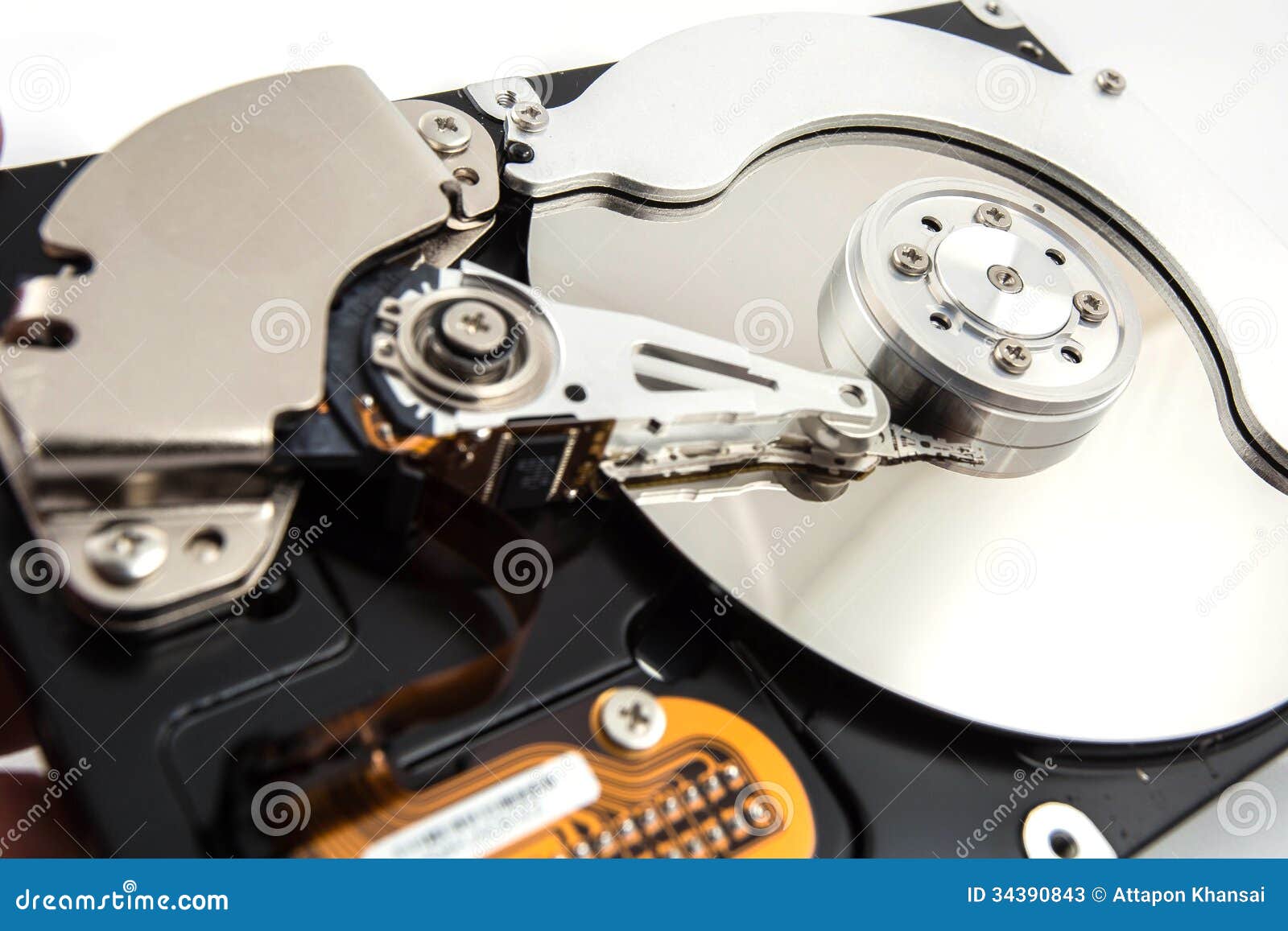 Open hard drive stock image. Image of compartment, computer - 34390843