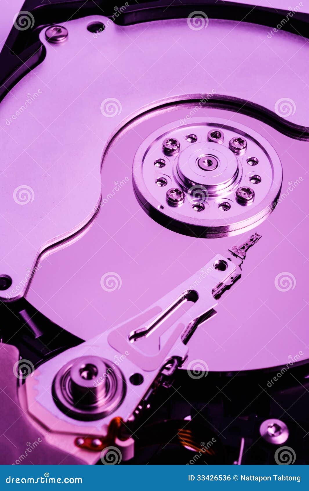 Open Harddisk Pink Close Up Stock Photo - Image of record, computer ...