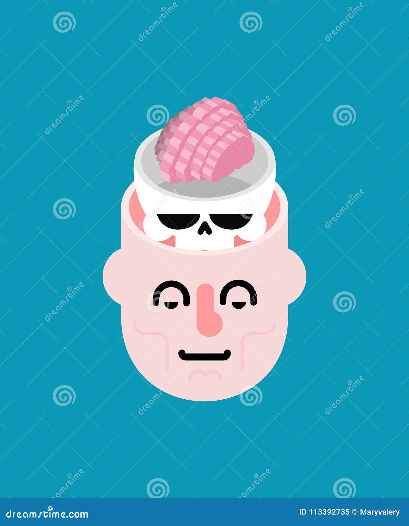 Open Head and Brain.Trepanation of Skull. Stock Vector - Illustration ...