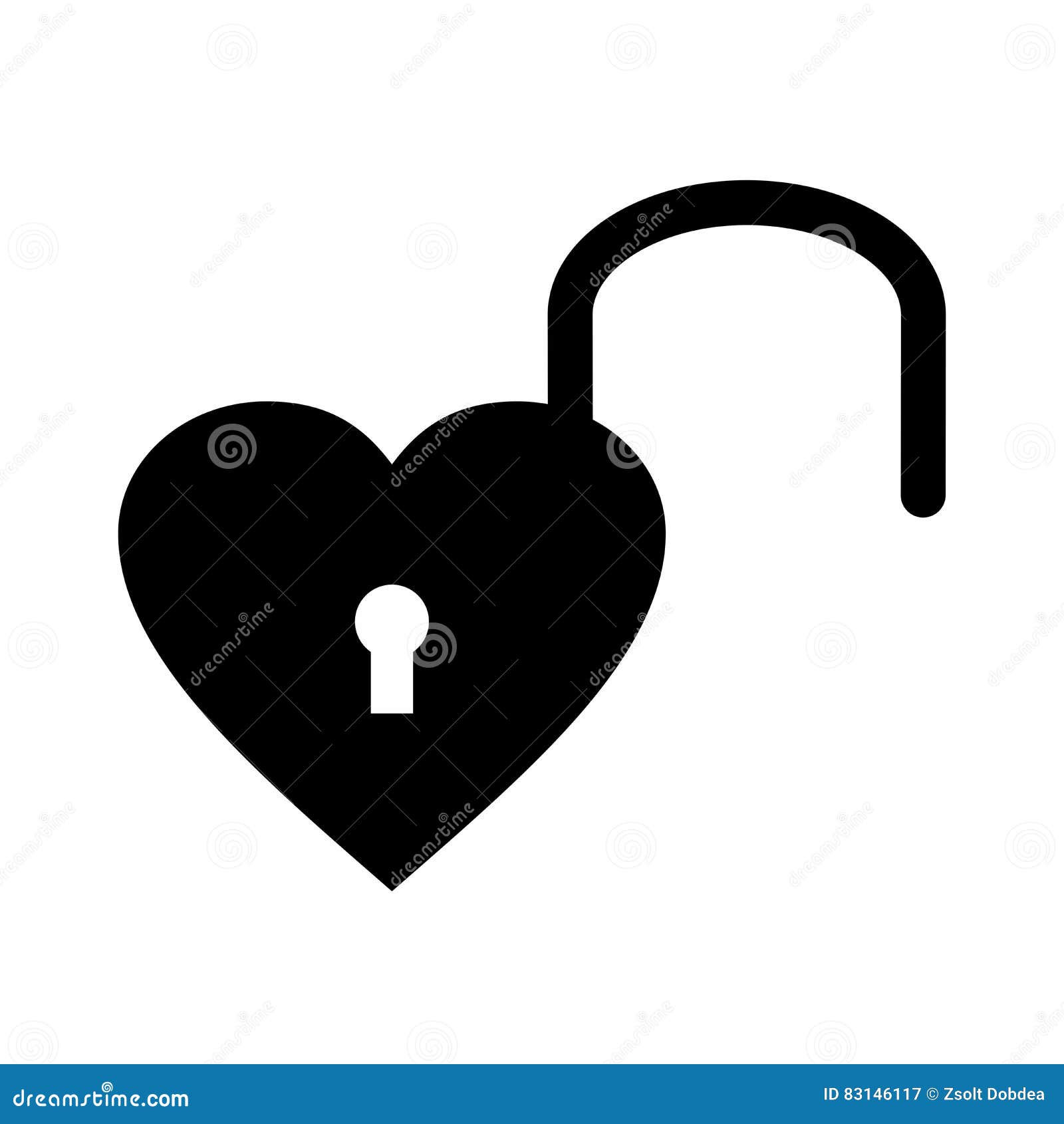 Open Heart Padlock Vector Design Stock Vector - Illustration of safety ...