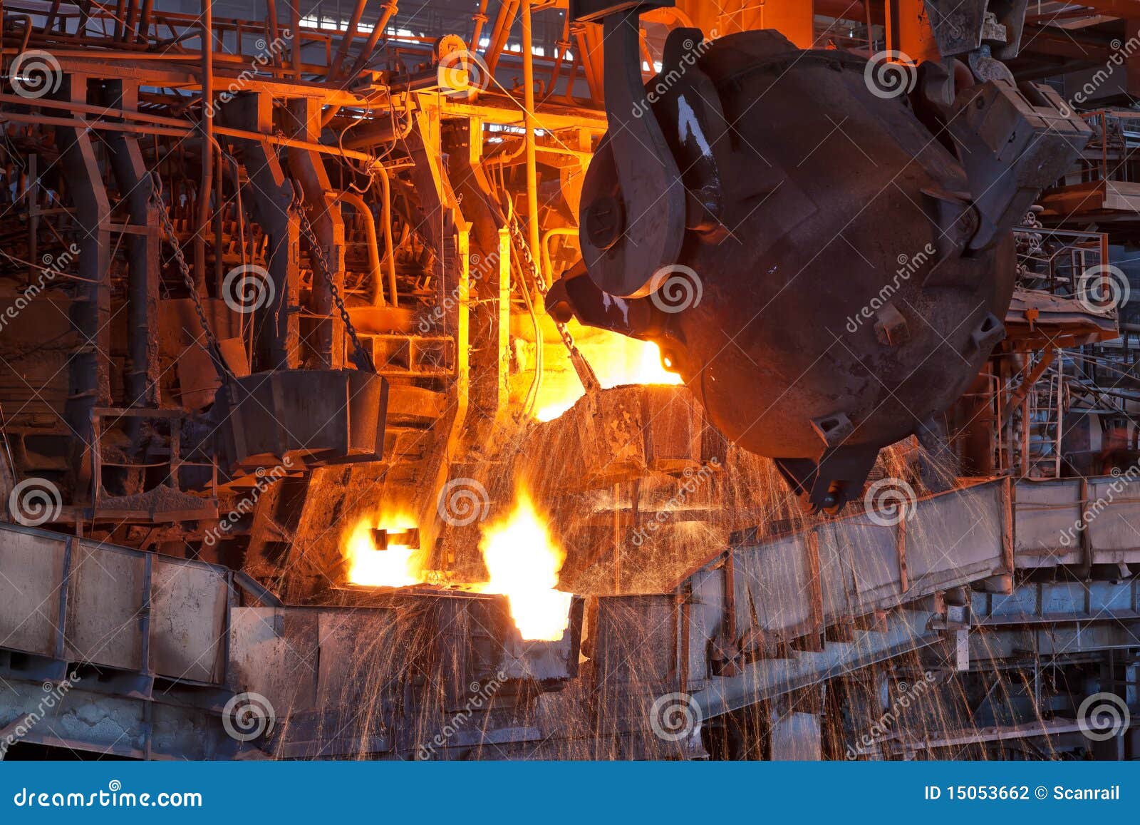 Open-hearth furnace stock photo. Image of flow, heat - 15053662