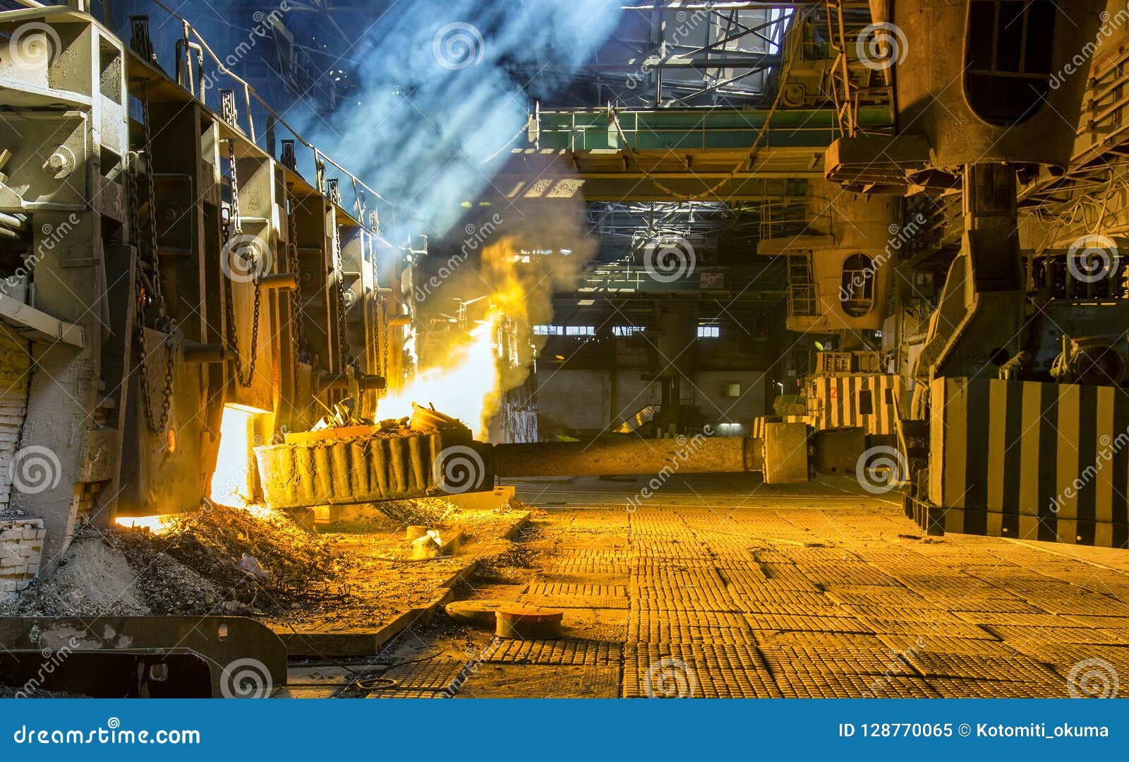 Open-hearth Furnace at a Metallurgical Plant Stock Image - Image of ...