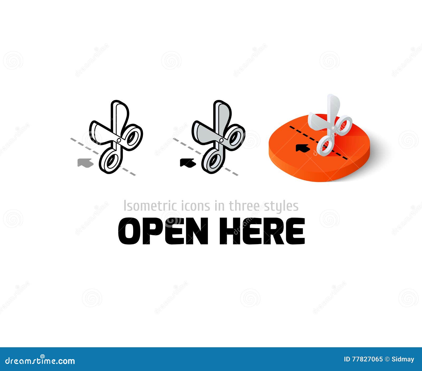Open Here Package Icons. Paper Box Tear, Cut. Open Here Sign. Sticker ...