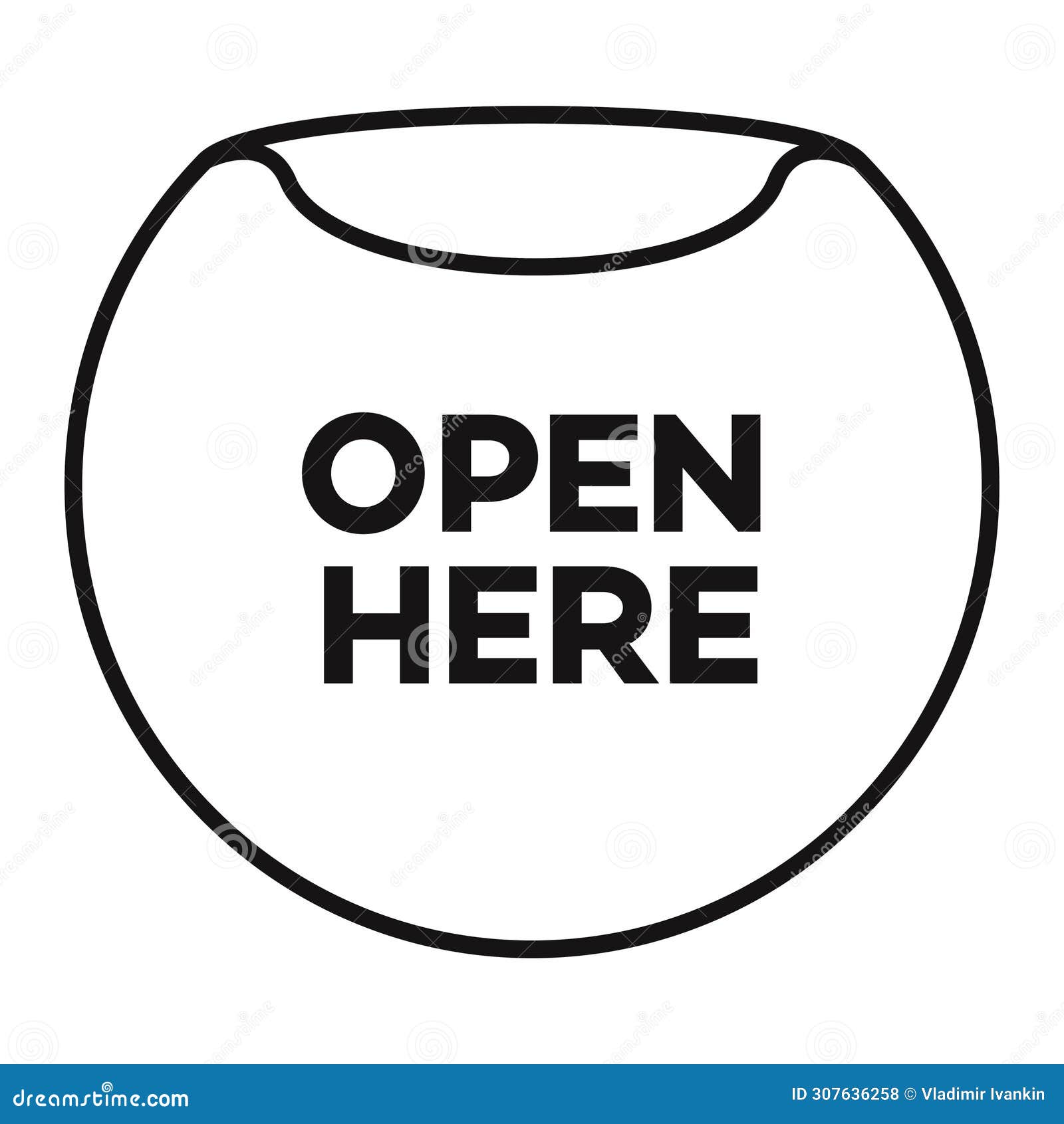 Open Here Icon Vector Sticker Stock Vector - Illustration of line ...