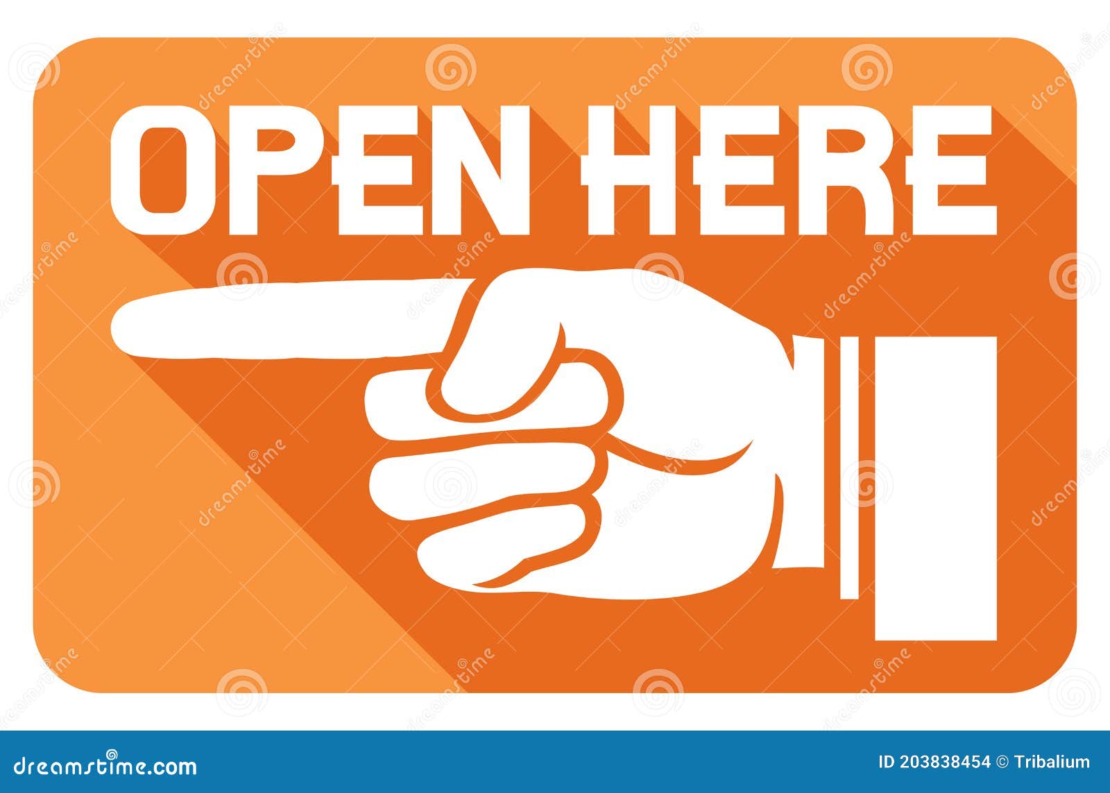 Open Here Label or Sticker Vector Illustration Stock Vector ...