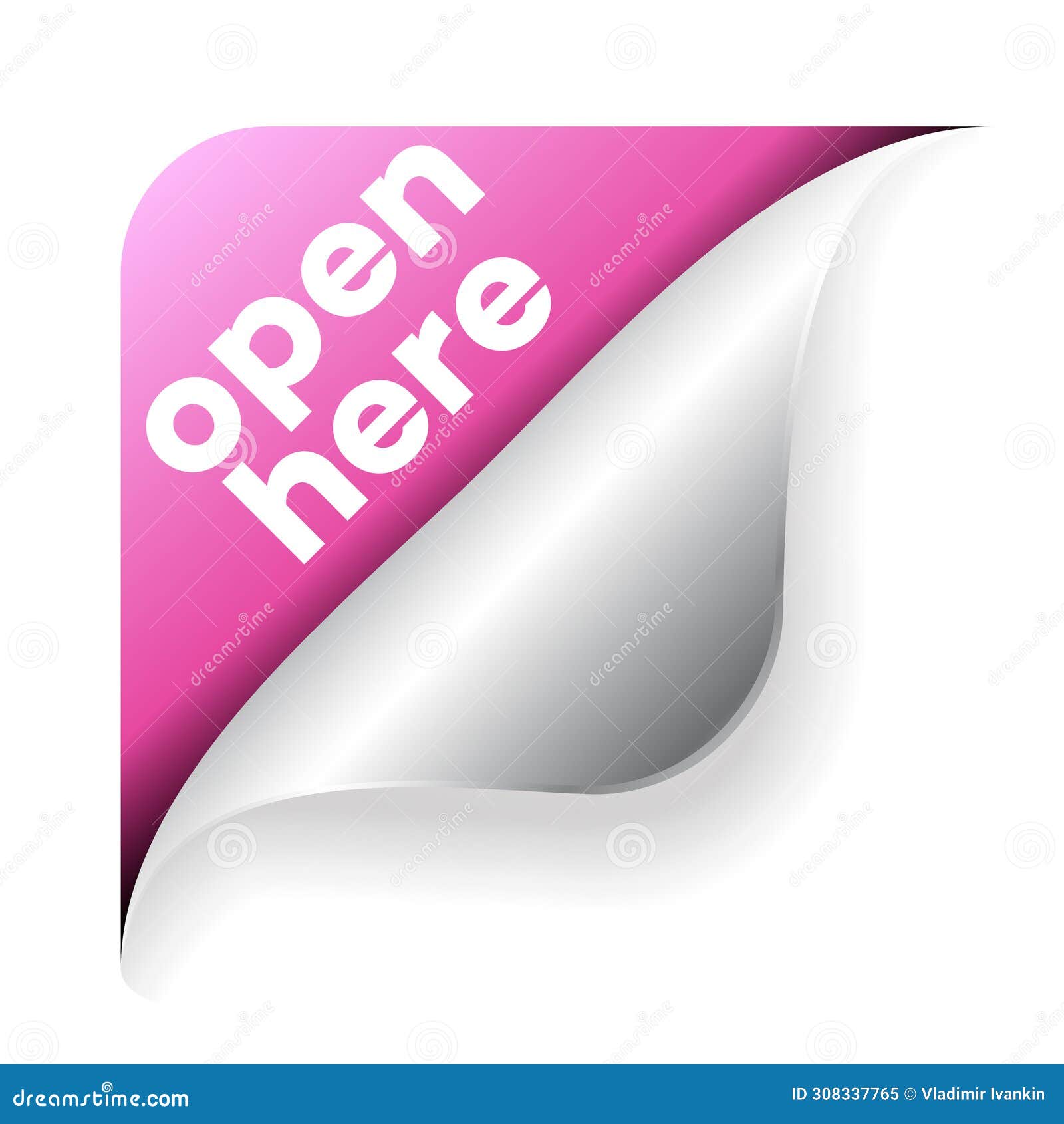 Open Here Vector Sticker Isolated Stock Vector - Illustration of paper ...