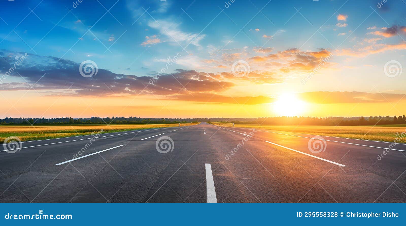 Open Highway View, Wide Empty Road for PowerPoint and Website Backdrops ...