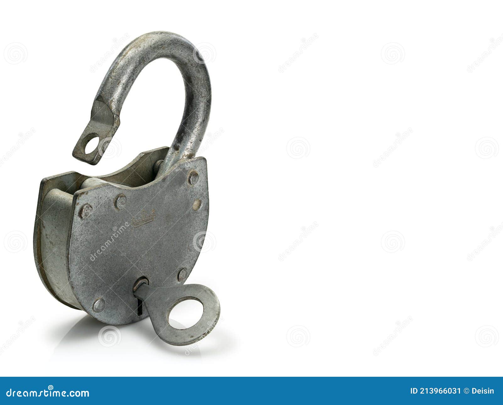 The Open Hinged Lock with Key Stock Image - Image of opened, hinged ...