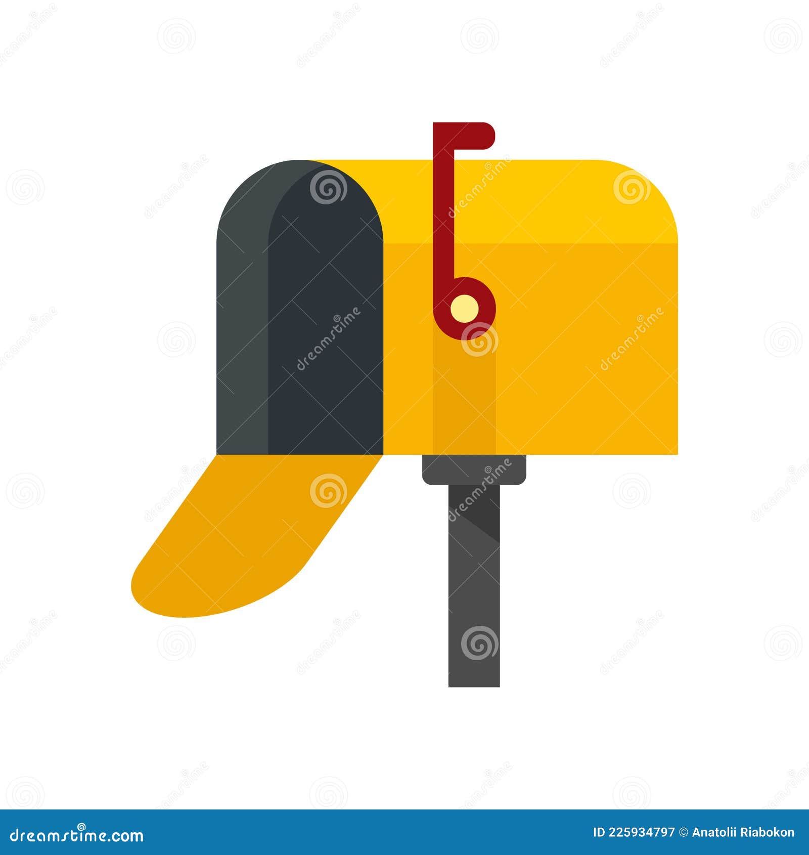 Open Home Mailbox Icon Flat Isolated Vector Stock Vector - Illustration ...