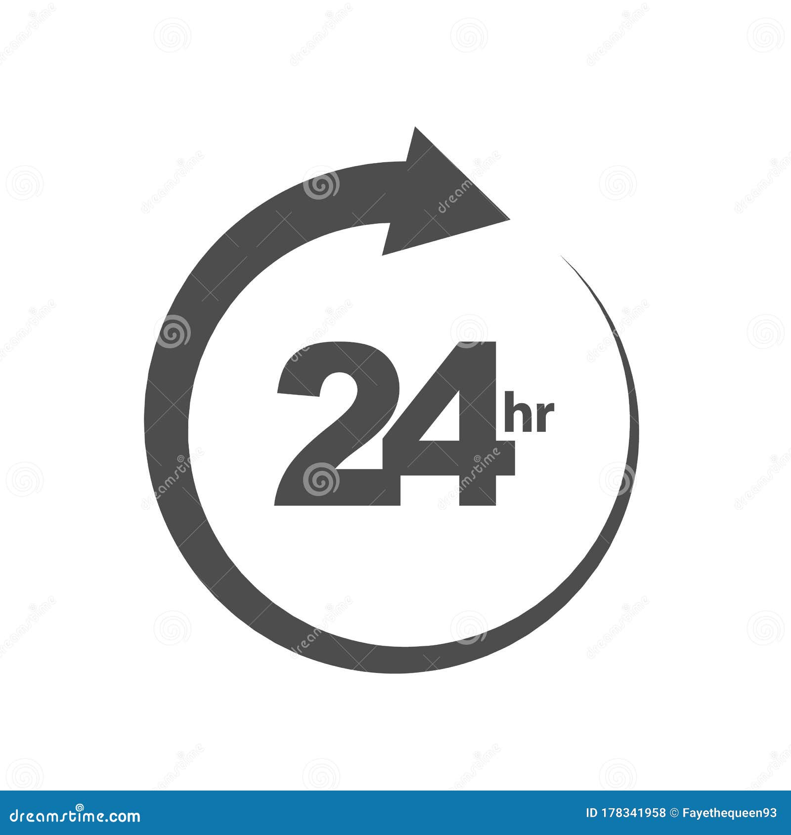 Open 24 hours icon. stock vector. Illustration of graphic - 178341958