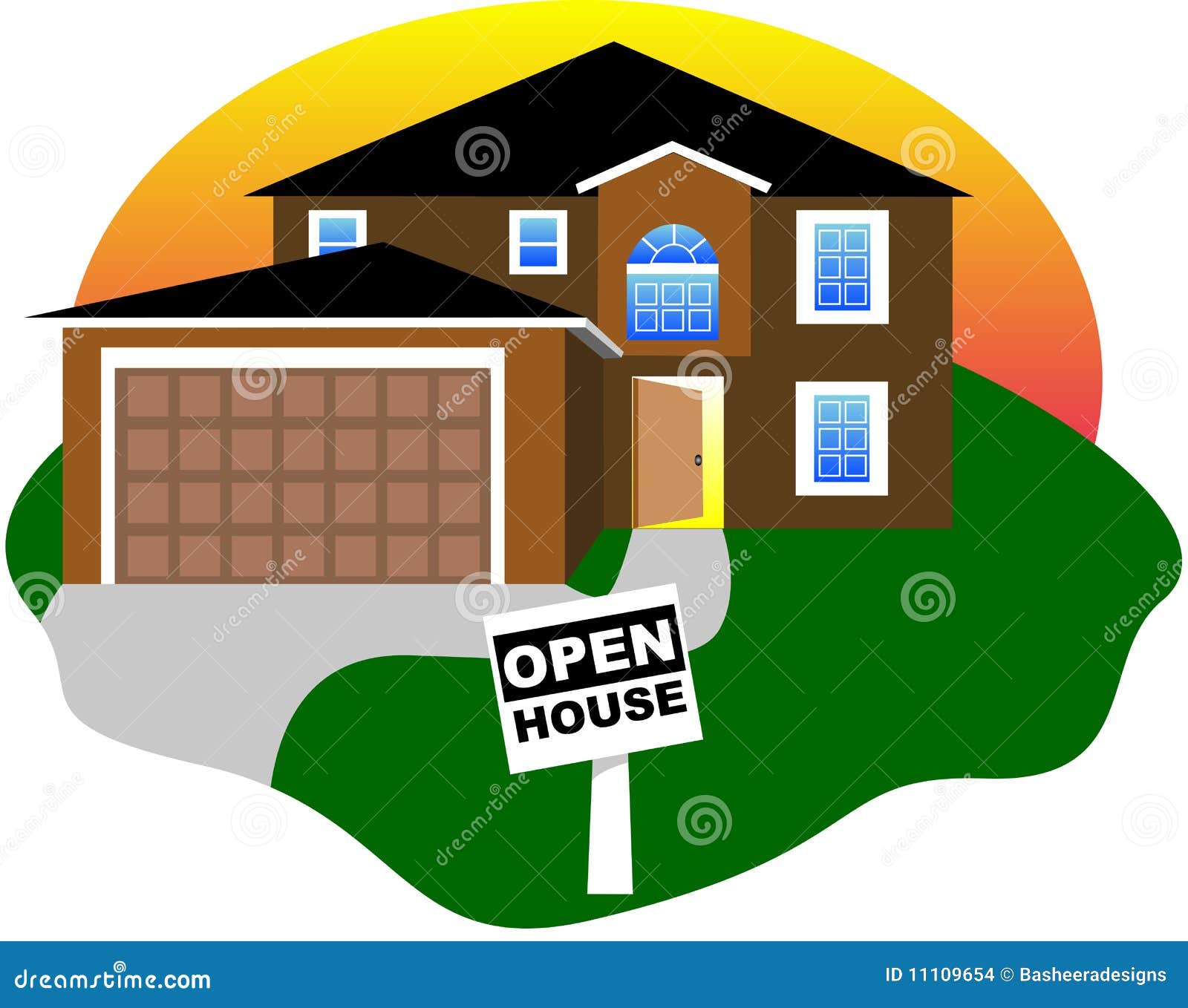 Open House stock vector. Illustration of real, building - 11109654