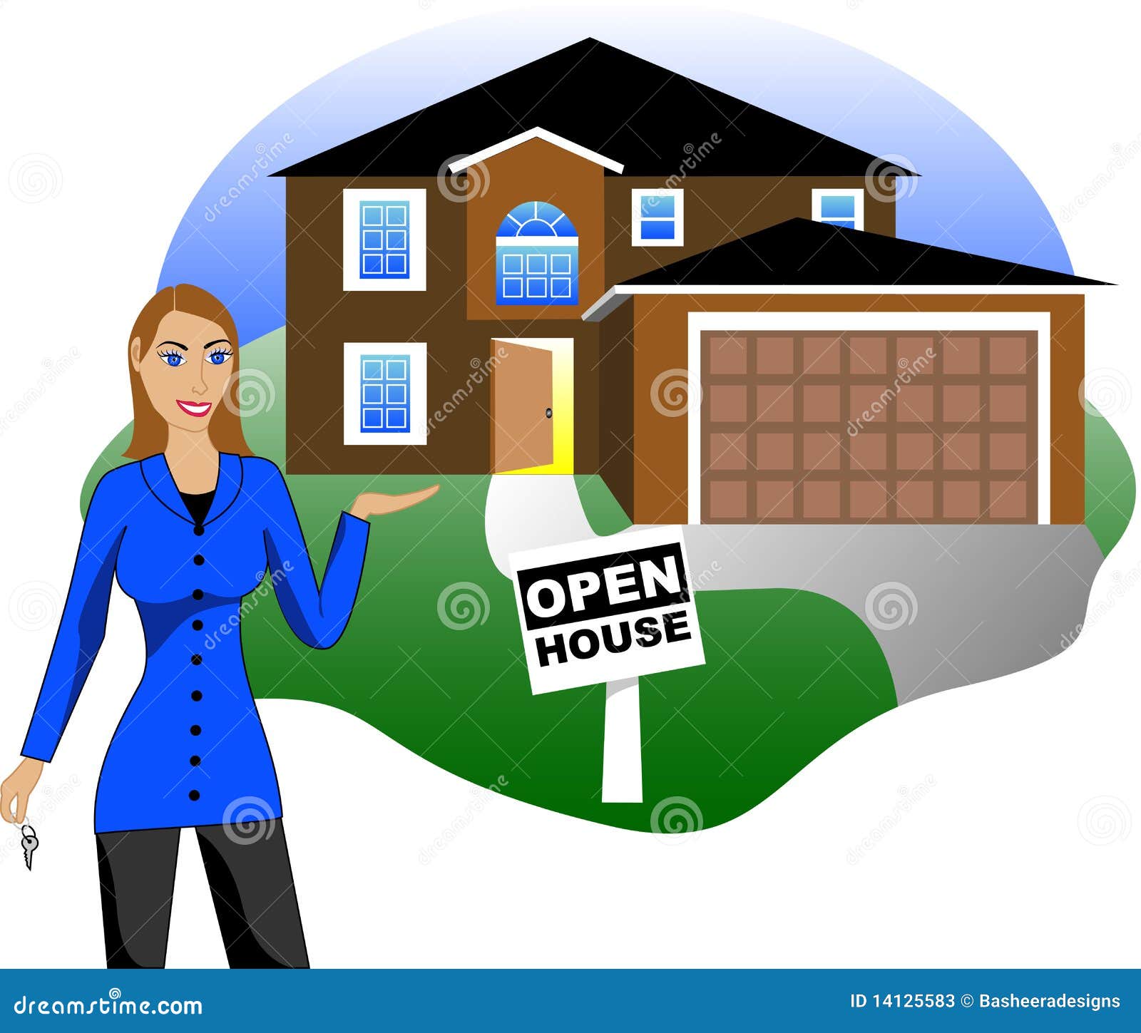 Open House with Agent stock vector. Illustration of owner - 14125583