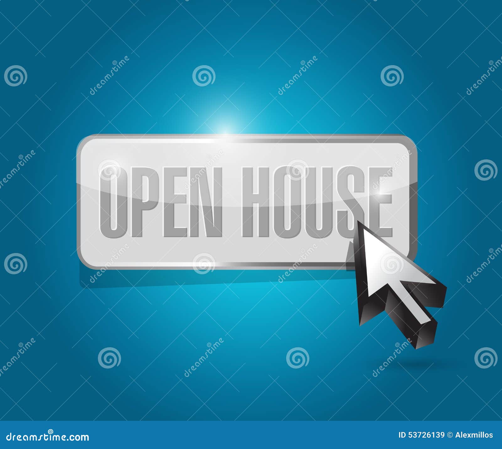 Open House Button Sign Concept Stock Illustration - Illustration of ...