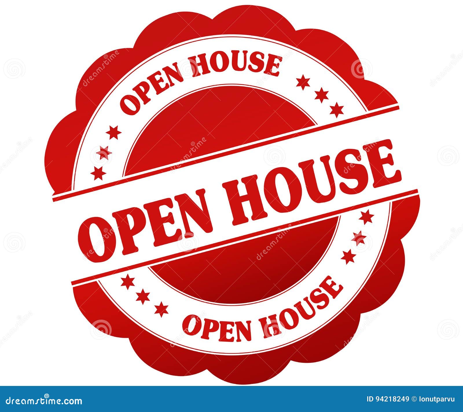 OPEN HOUSE Red Round Rubber Stamp Stock Illustration - Illustration of ...