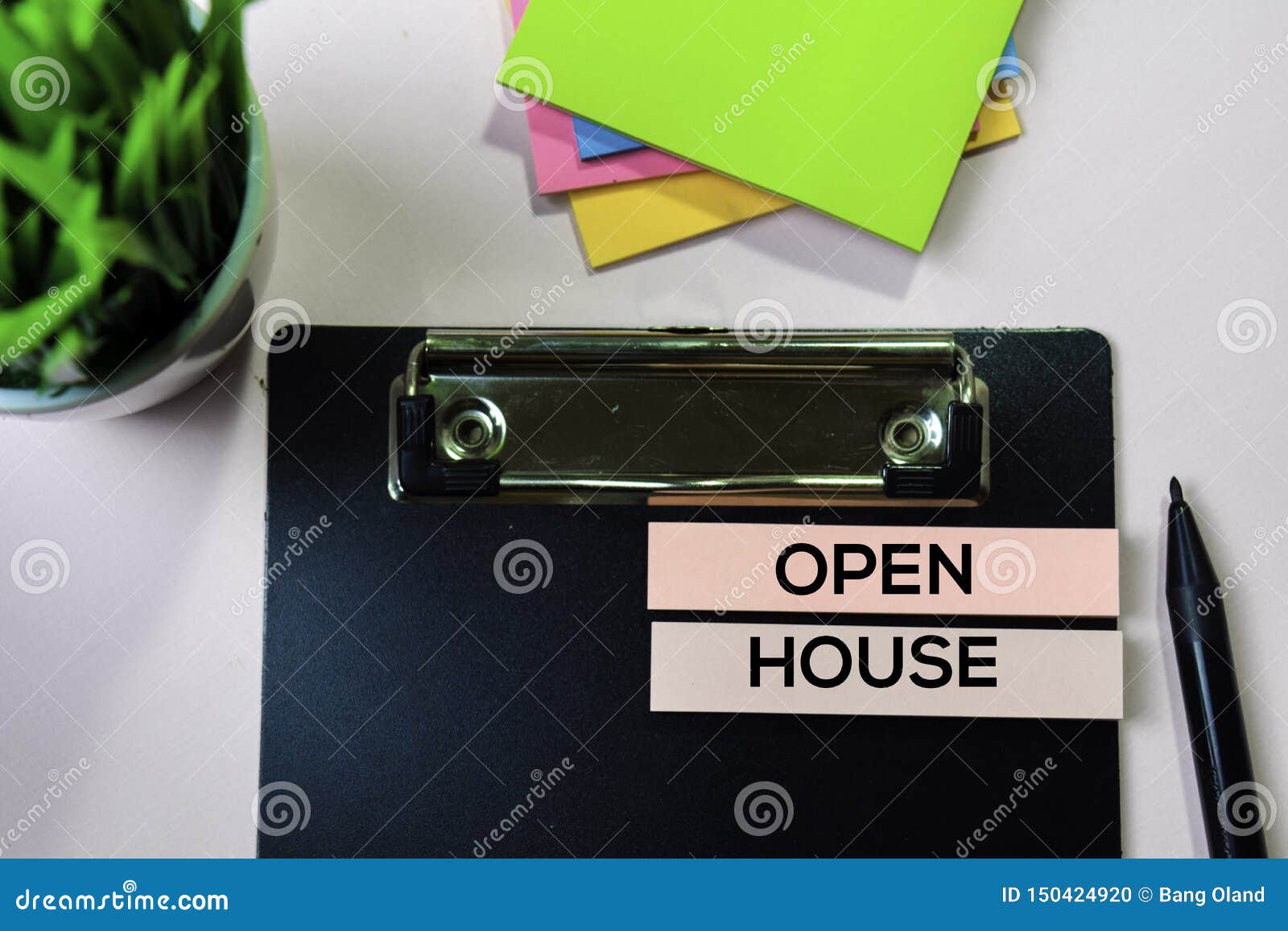 Open House Text on Sticky Notes with Office Desk Concept Stock Photo ...