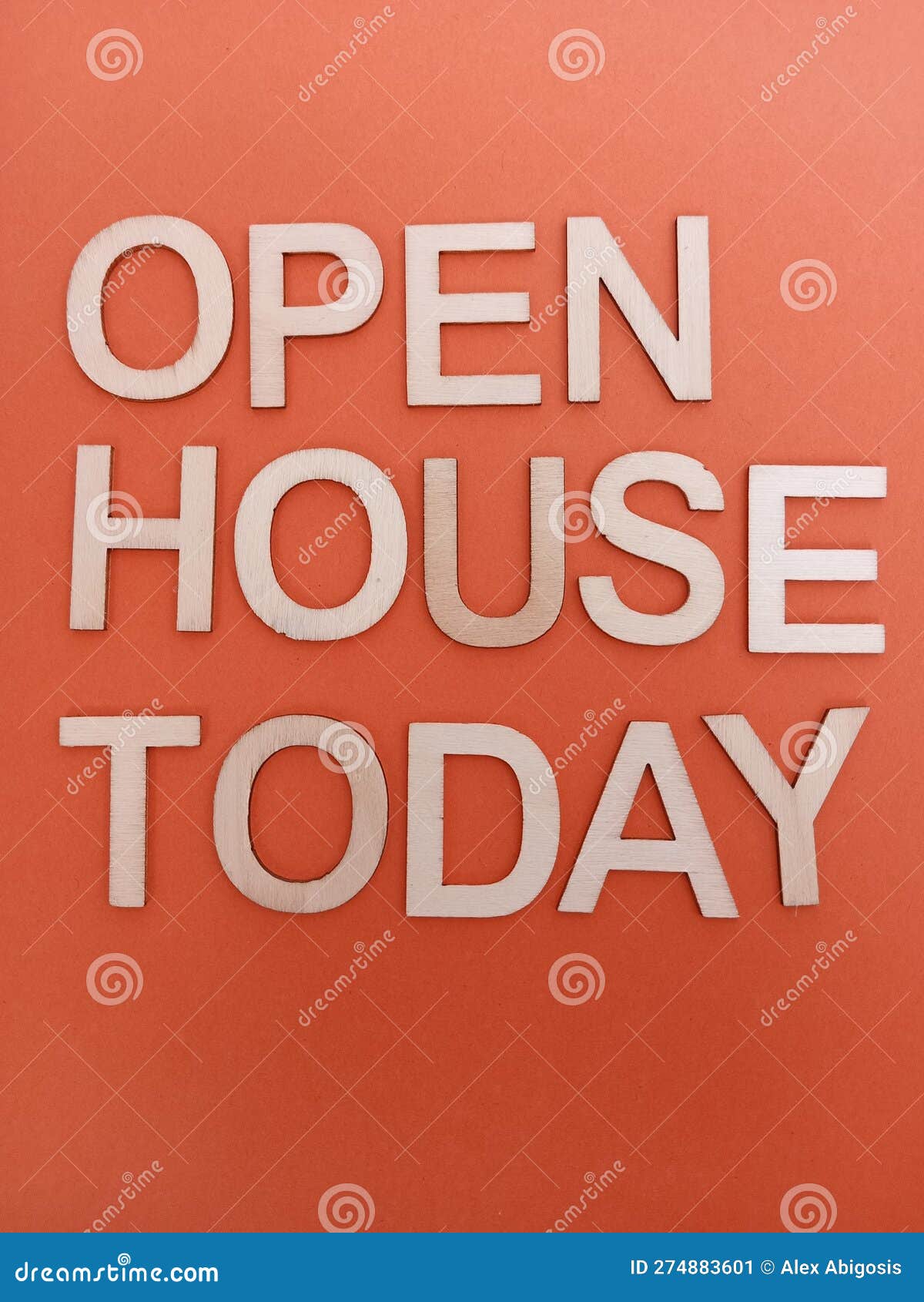 Open House Today Sign on an Orange Line Stock Image - Image of notice ...