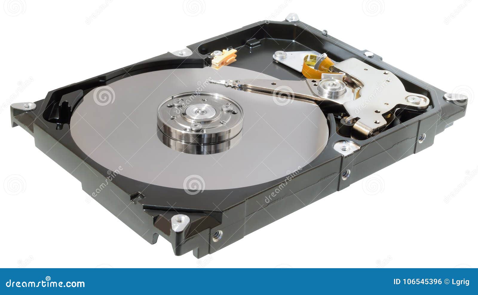 Open Housing Hard Disk Drive Isolated Stock Photo - Image of magnetic ...