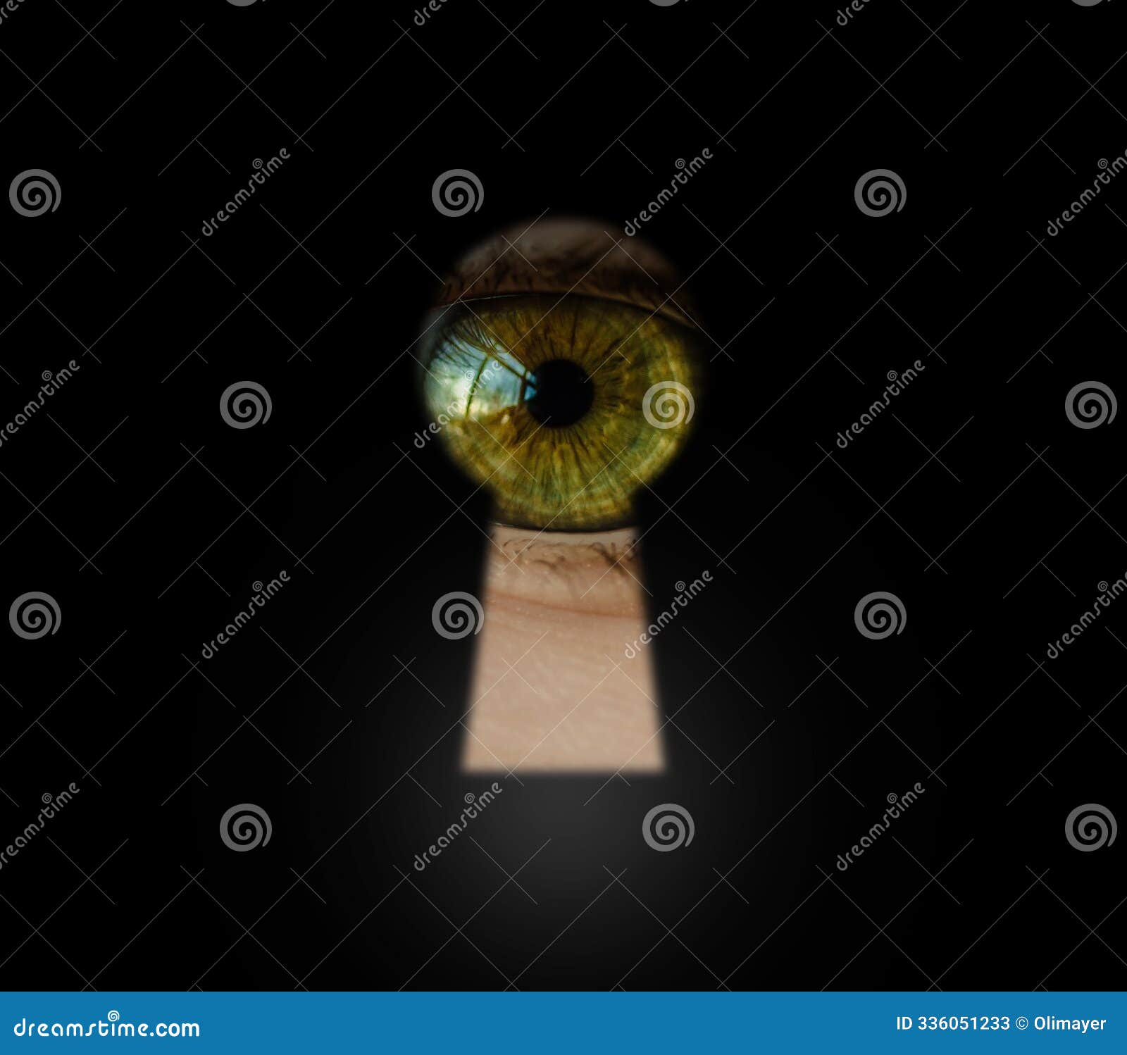 Open human eye in keyhole. stock image. Image of security - 336051233