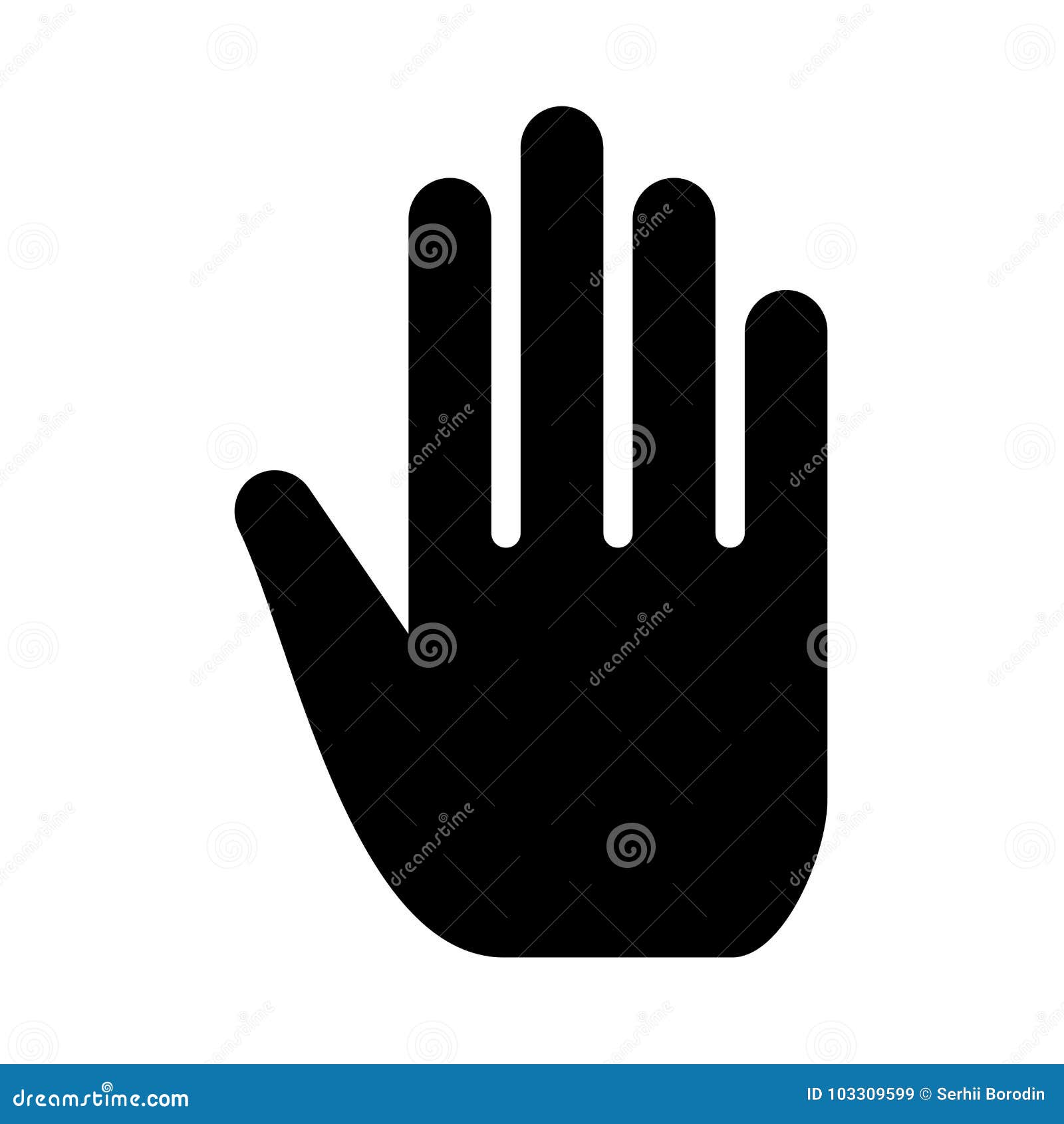 Open Human Hand it is Black Icon . Stock Vector - Illustration of ...