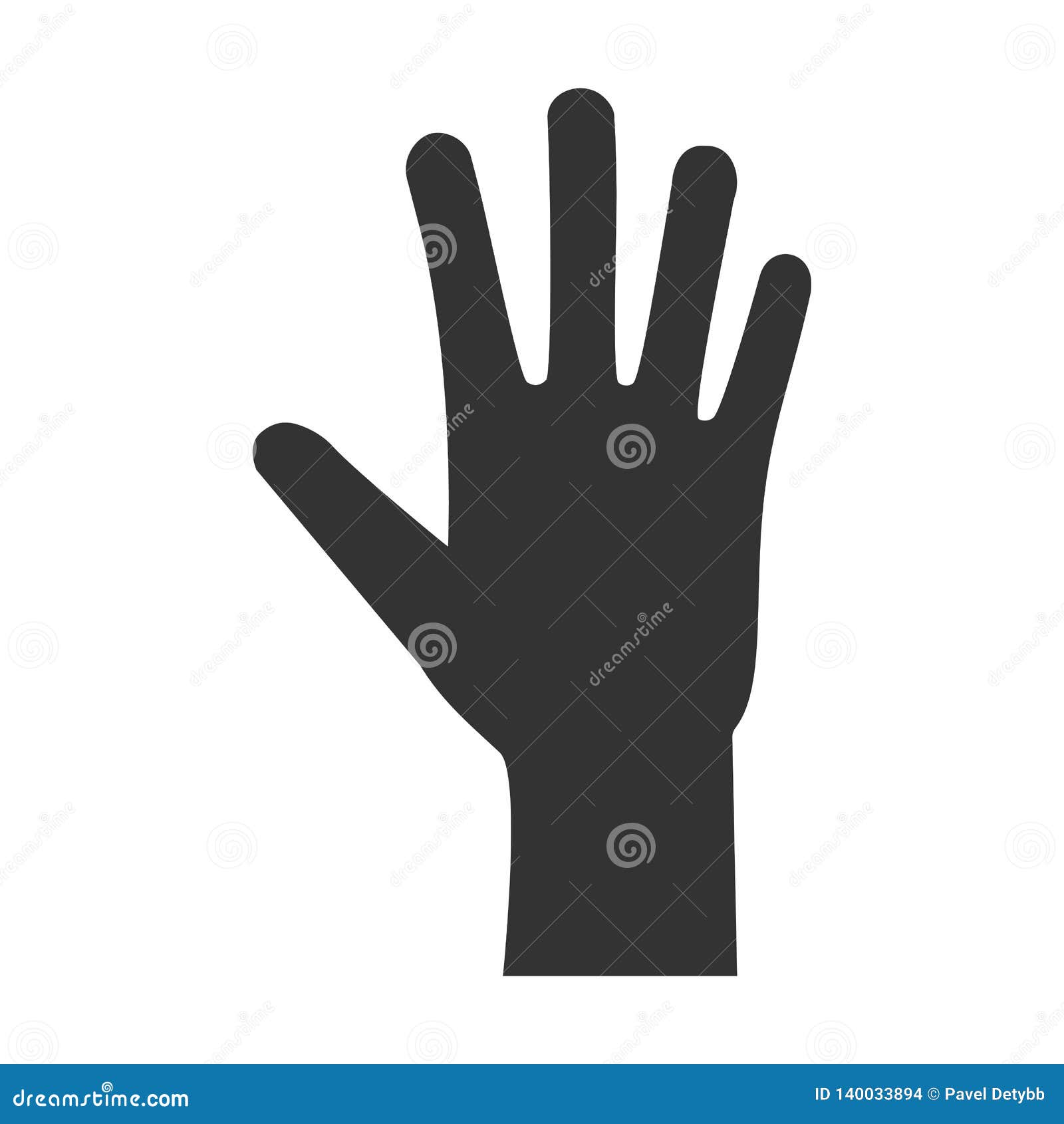 Open Human Hand Palm Icon on White Background. Vector Illustration ...