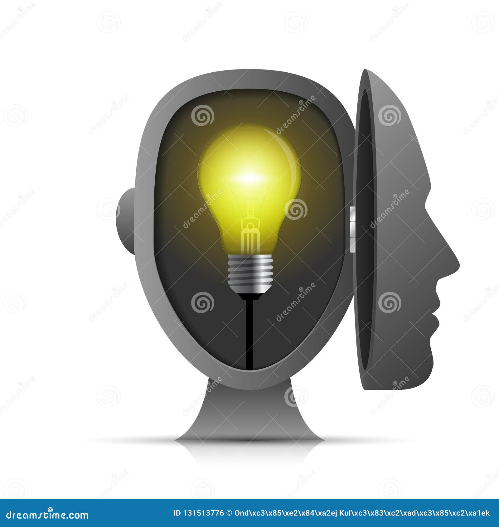 Open Human Head Creating a New Idea. Vector Illustration Stock Vector ...
