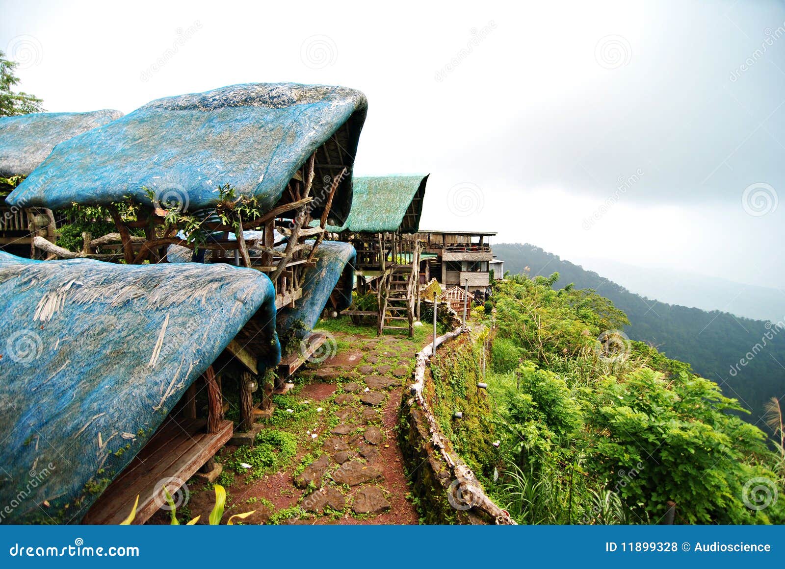 Open Huts Overlooking a Cliff Stock Photo - Image of hill, ledge: 11899328