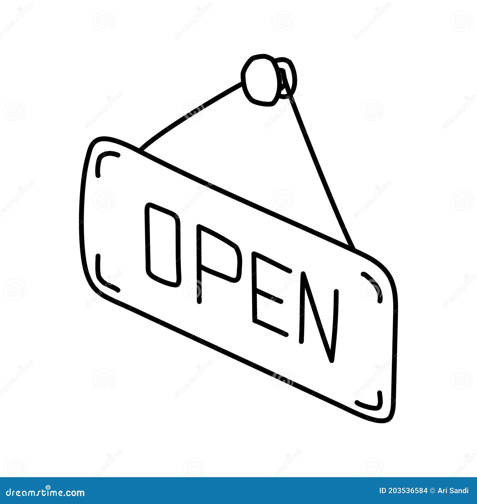 Open Icon. Doodle Hand Drawn or Outline Icon Style Stock Illustration ...