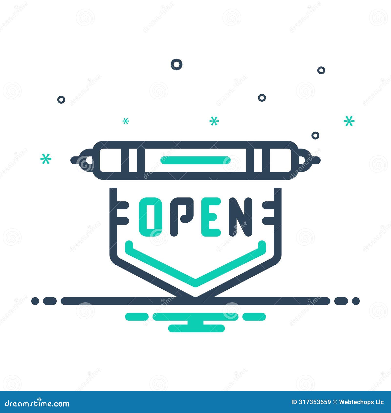 Mix Icon for Open, Message and Store Stock Vector - Illustration of ...