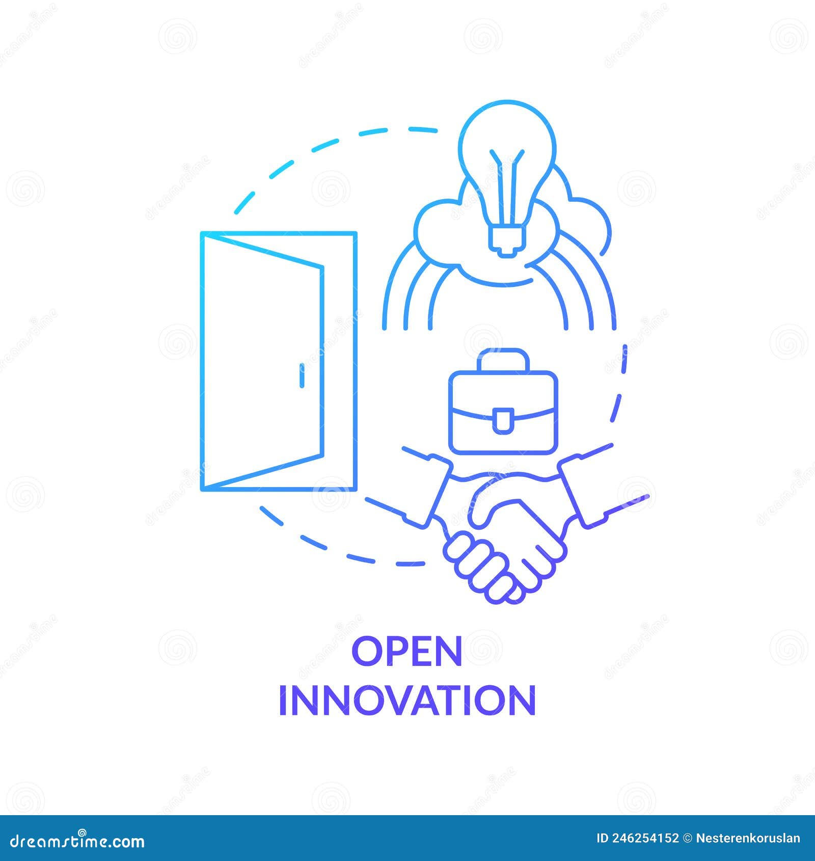 Open Innovation Blue Gradient Concept Icon Stock Vector - Illustration ...