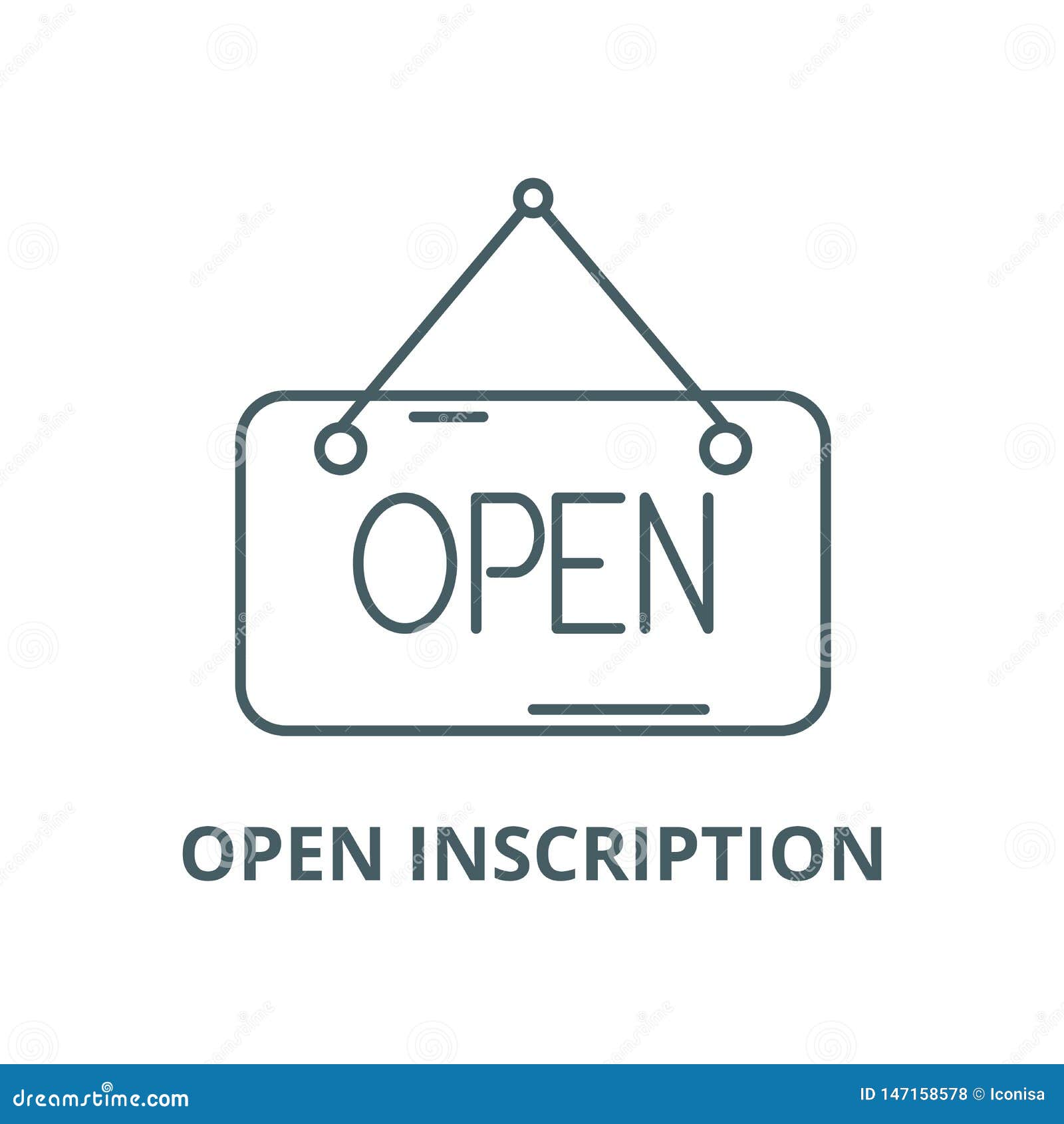 Open Inscription Vector Line Icon, Linear Concept, Outline Sign, Symbol ...
