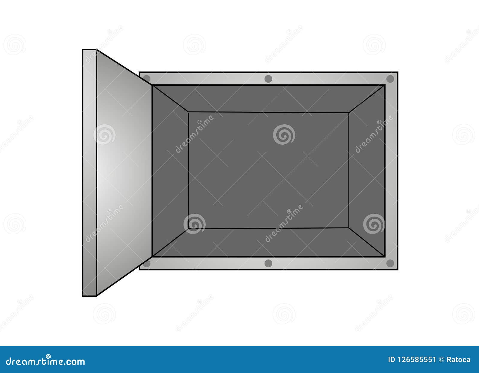 Open iron box stock vector. Illustration of safe, iron - 126585551