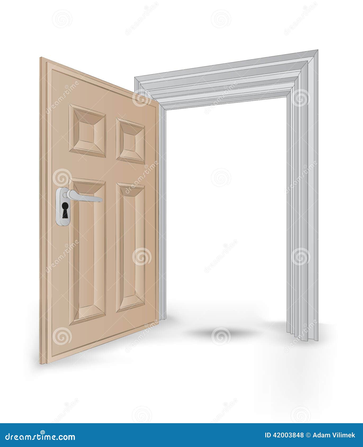 Open Isolated Doorway Frame Vector Stock Vector - Illustration of ...