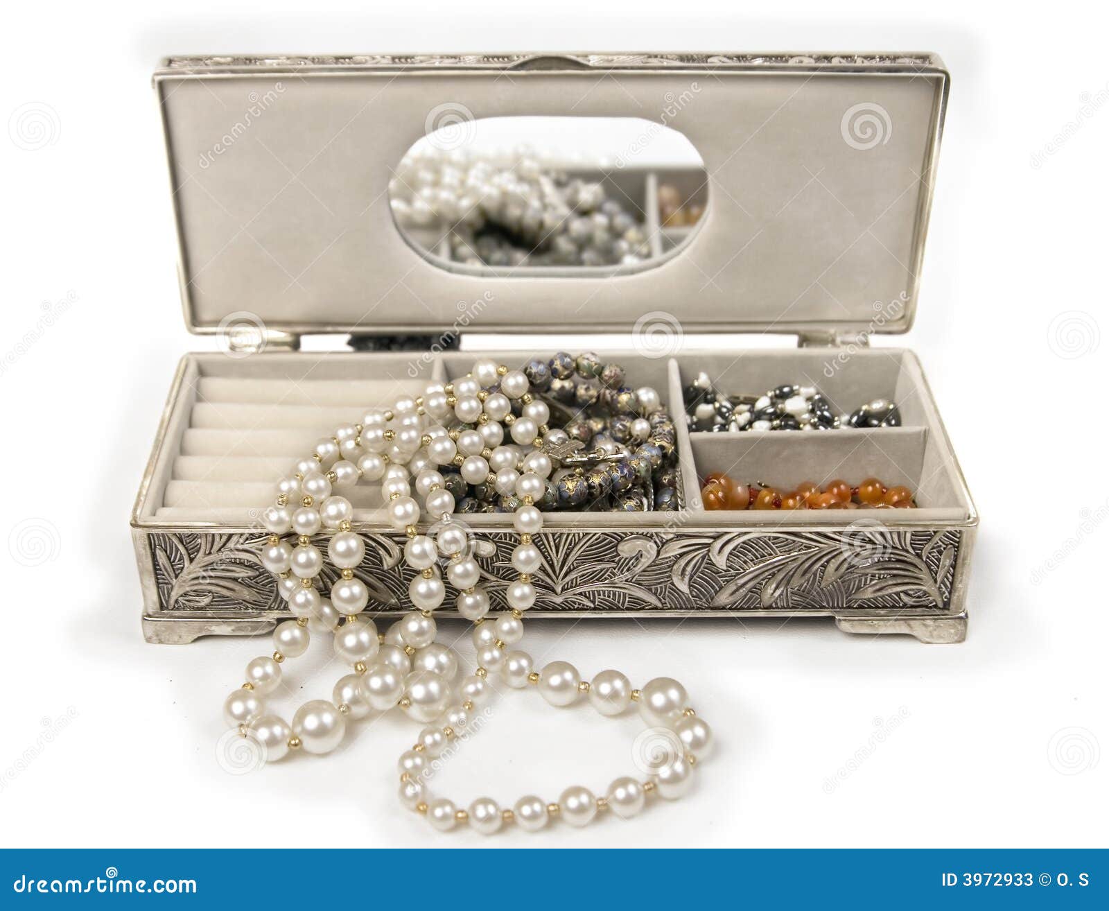Open jewlery box stock image. Image of white, beauty, grey - 3972933