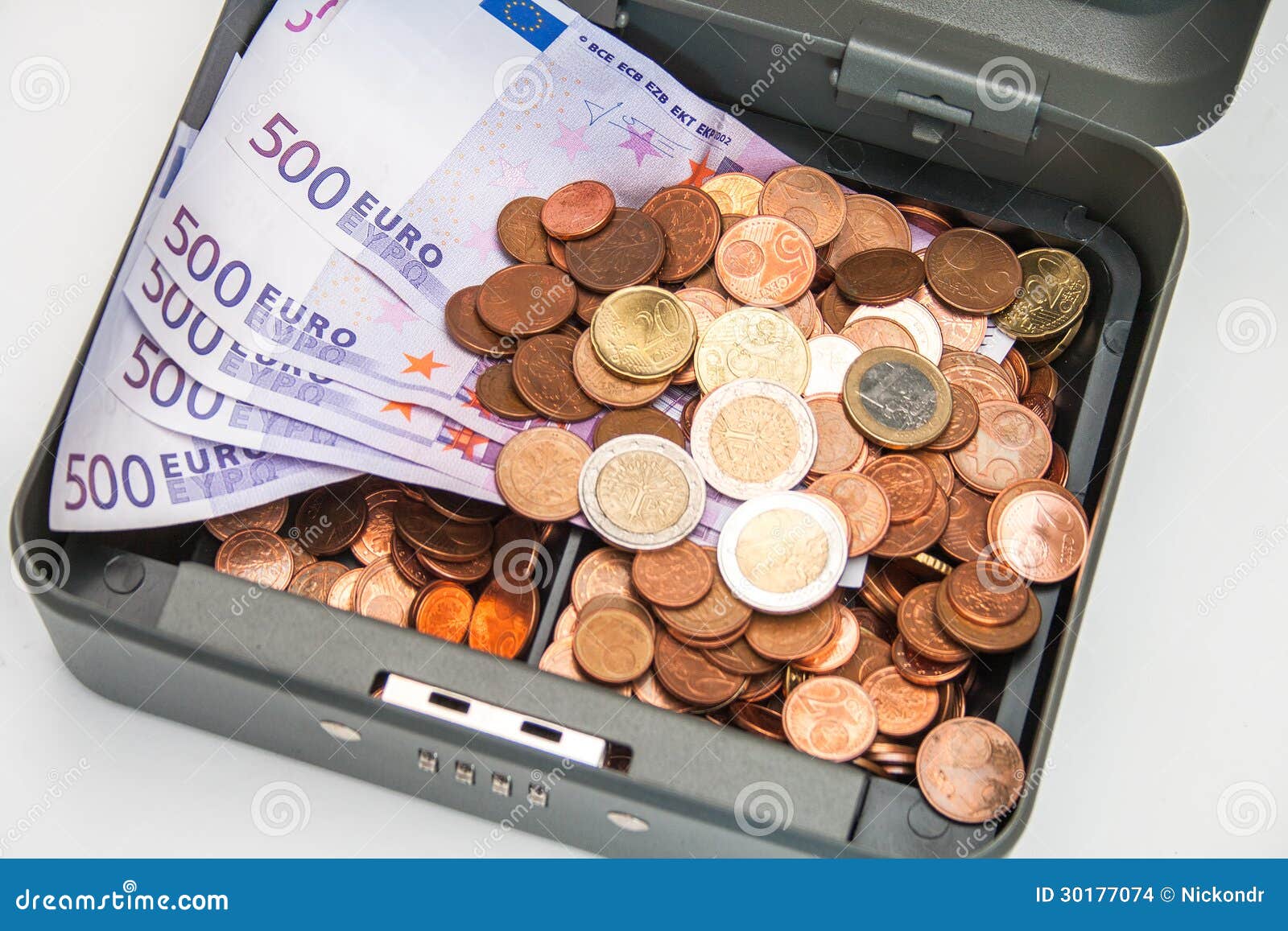Open kassa met geld stock foto. Image of overvloed, munt - 30177074