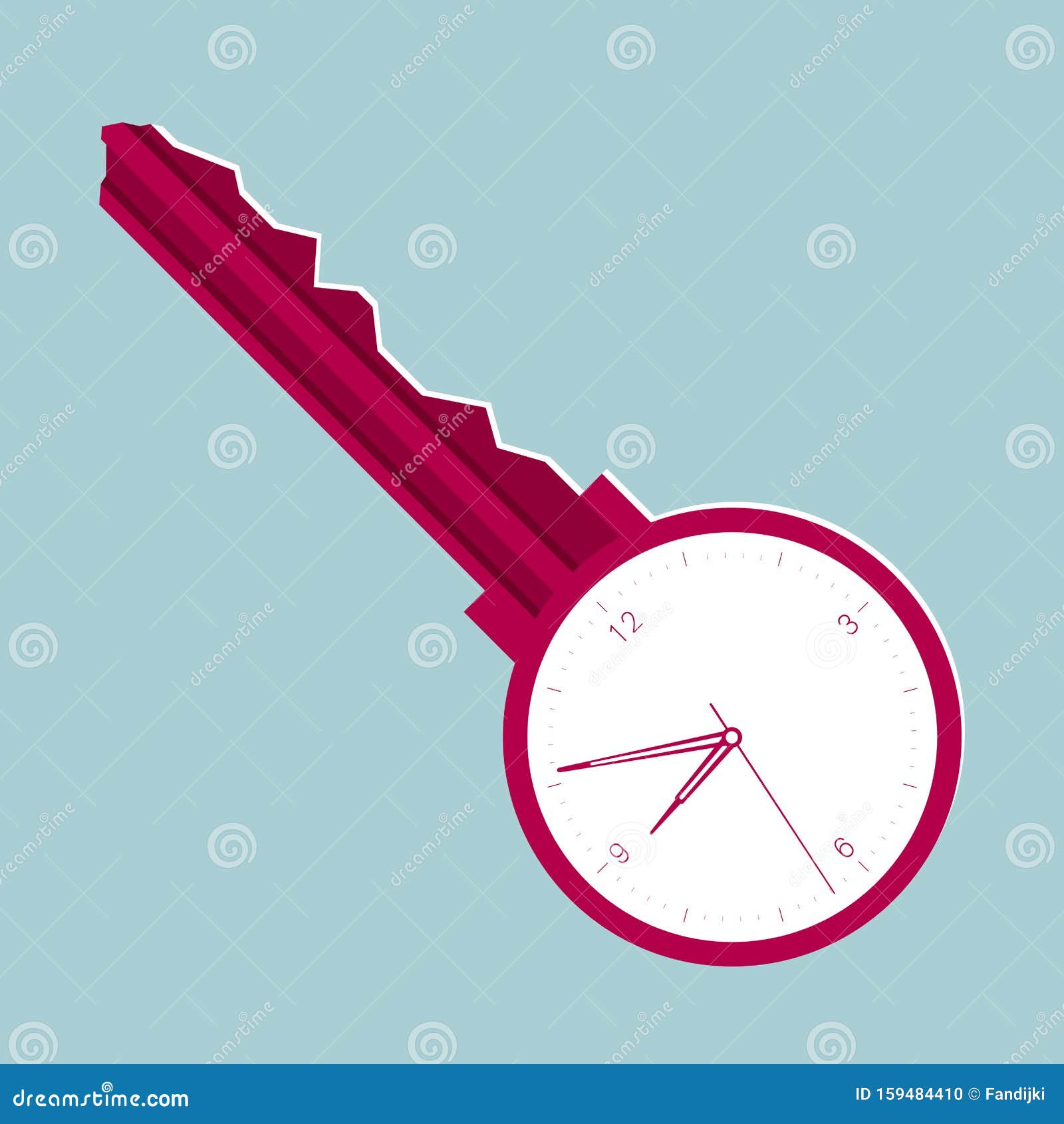 Open the key to time. stock vector. Illustration of instrument - 159484410